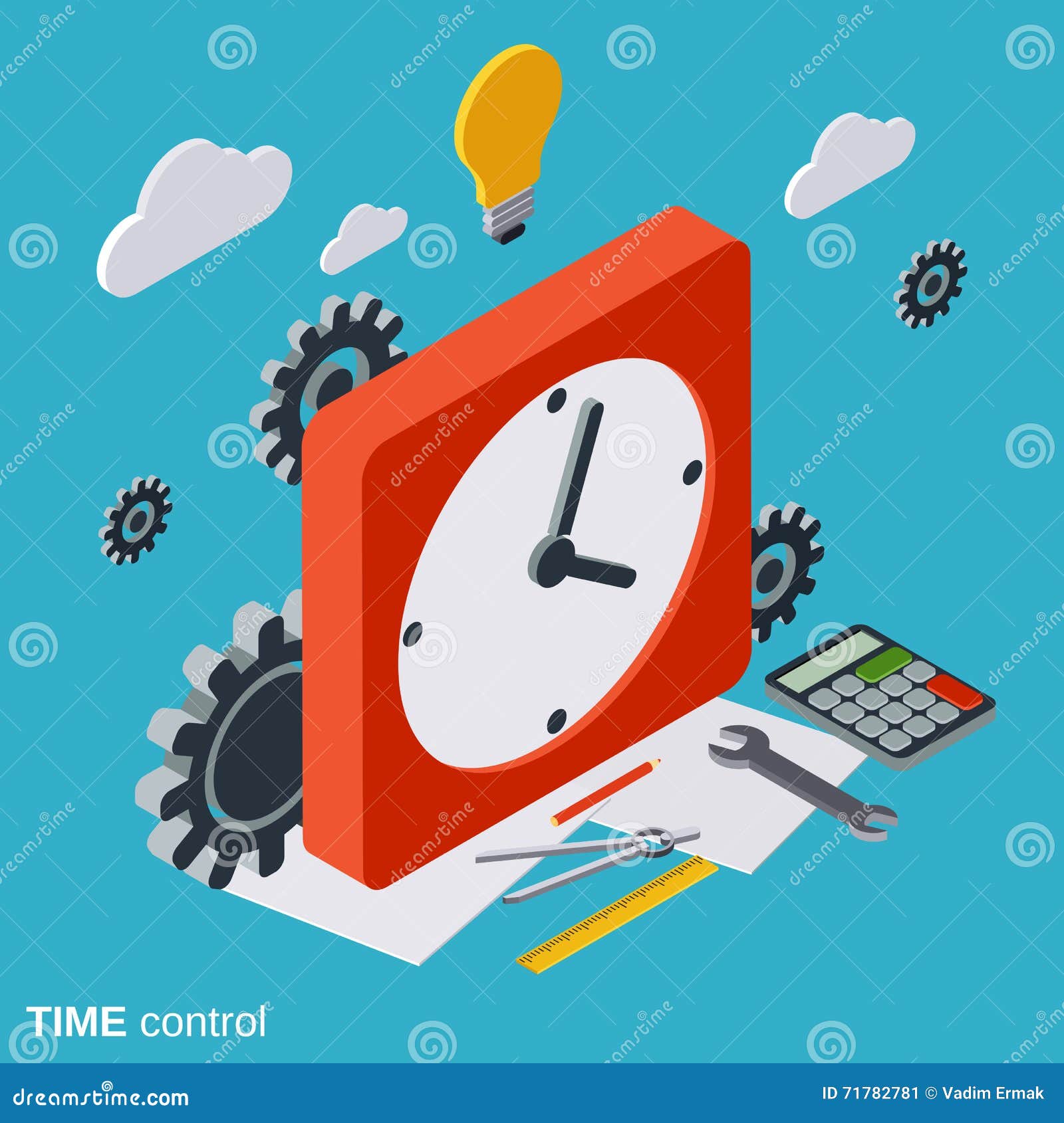 Time Control, Time Management Vector Concept Stock Vector ...