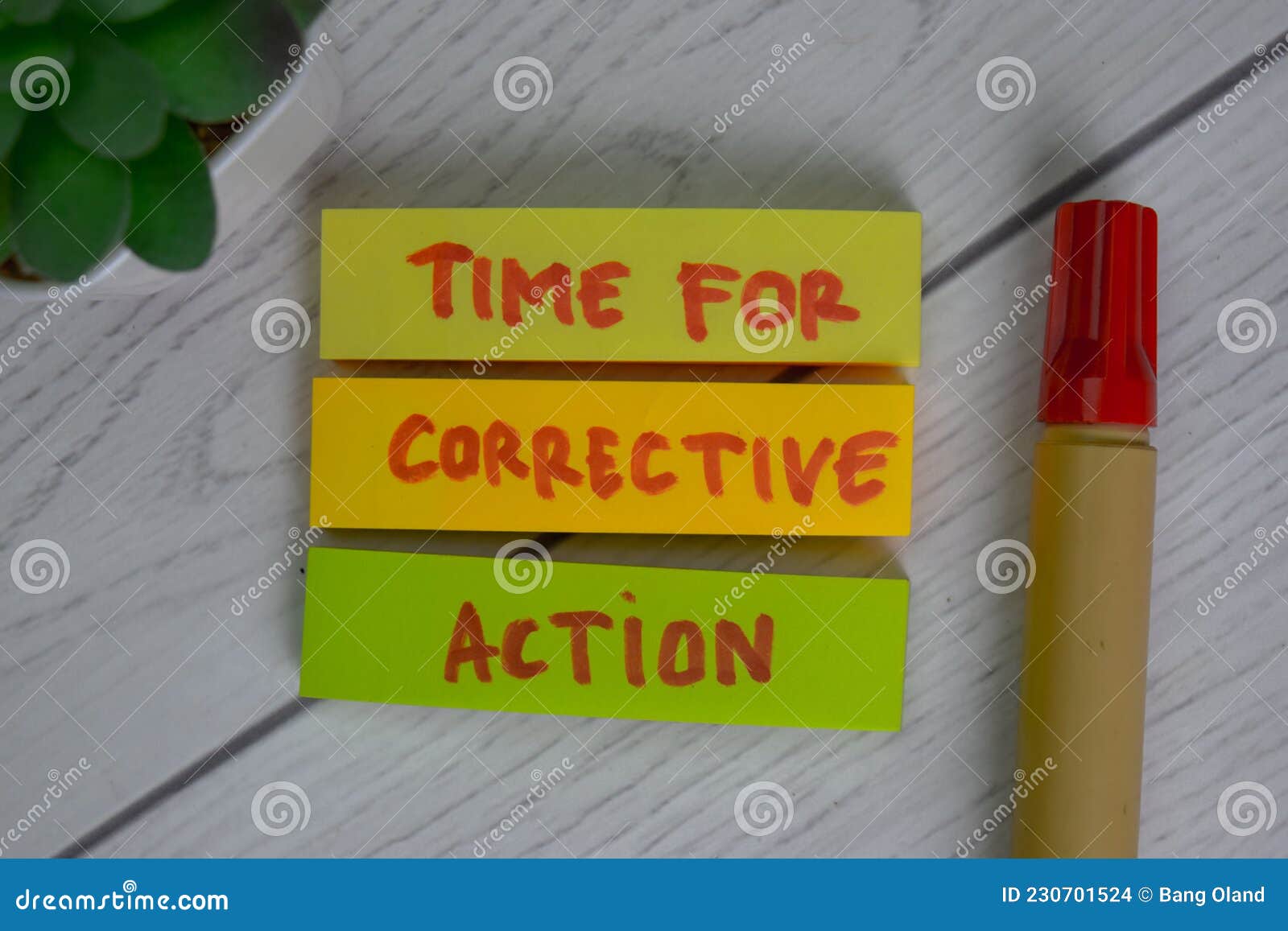 Time For Corrective Action Symbol. Wooden Blocks With Words `Time For ...