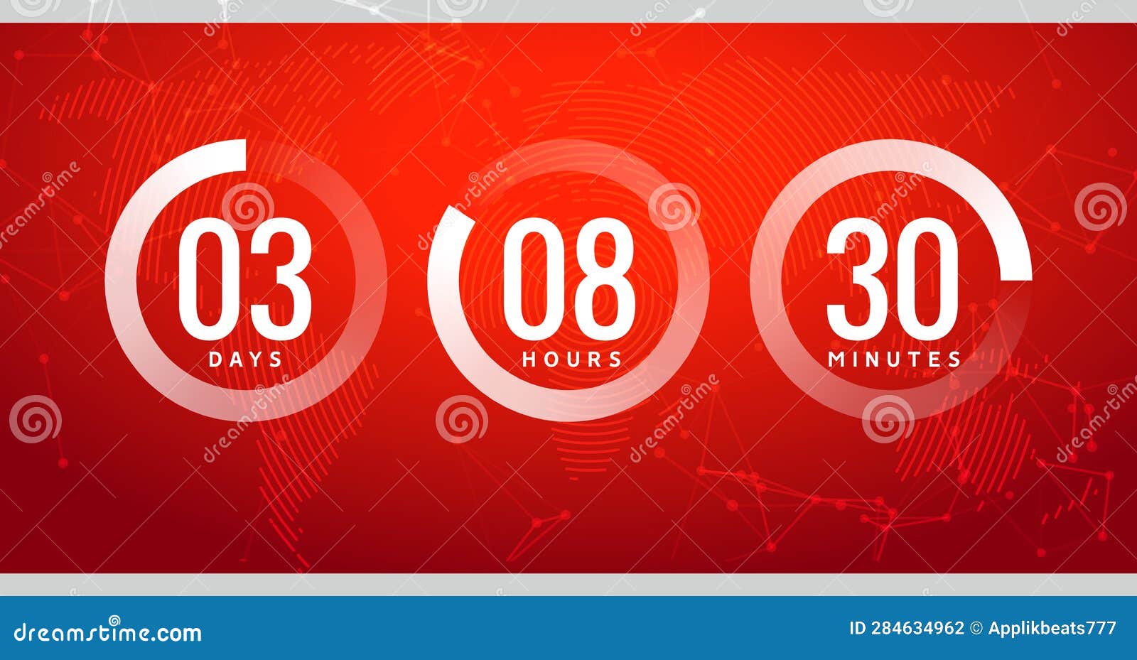 Time Countdown Clock Timer Circle Number. Stopwatch Vector Count ...