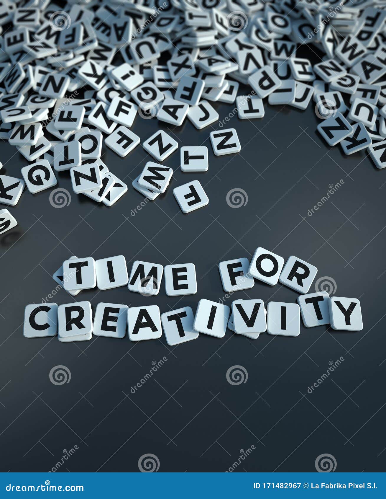 Time for creativity black stock illustration. Illustration of font ...