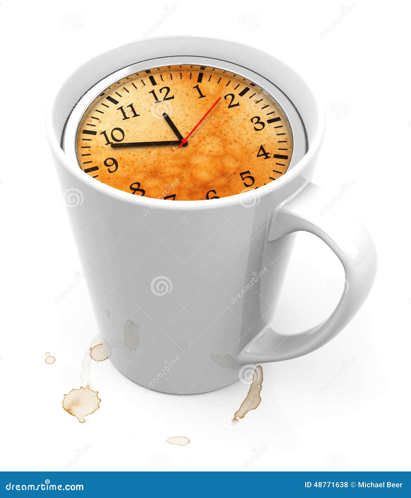 The time cup stock illustration. Illustration of cappuccino - 48771638