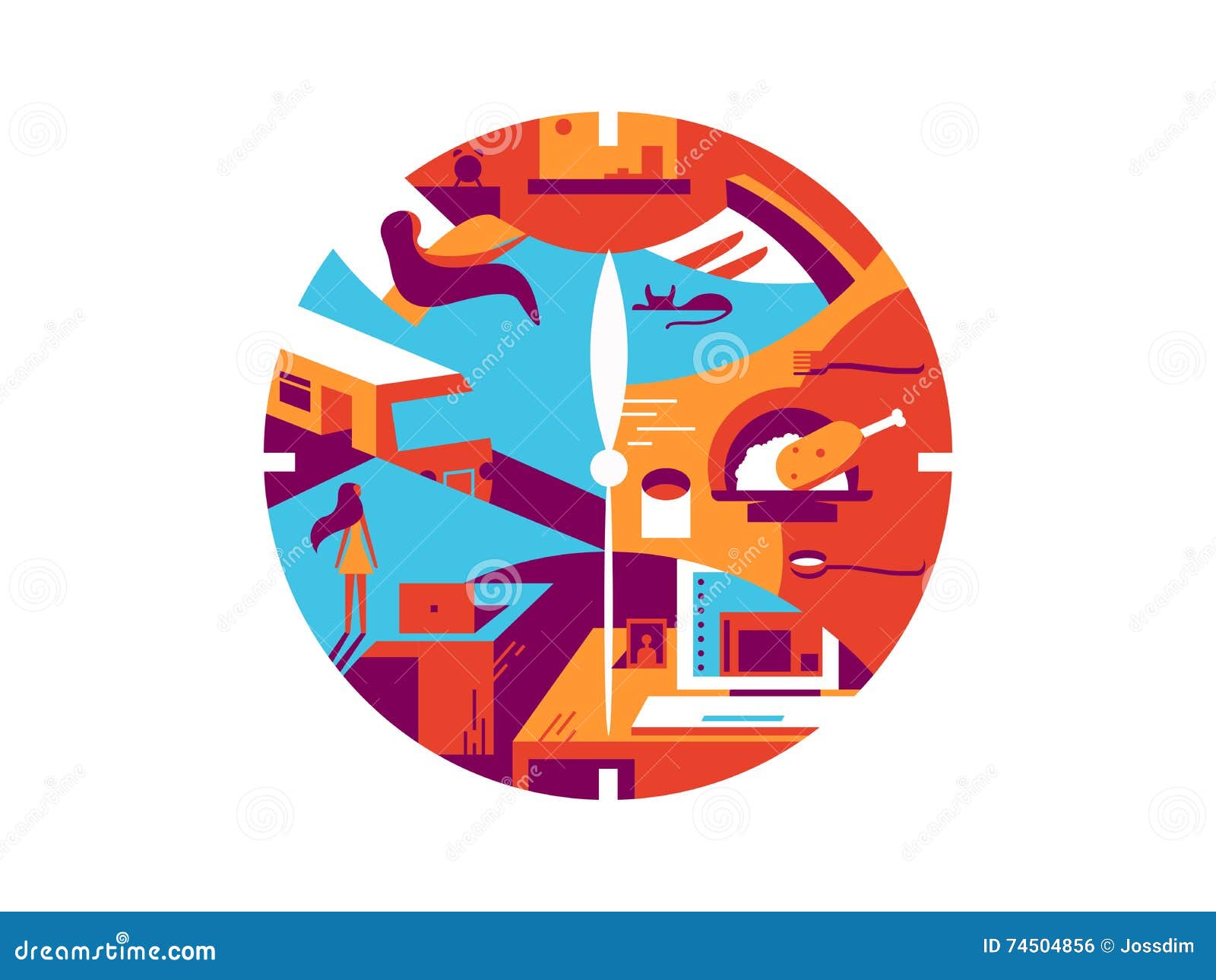 Daily time cycle stock vector. Illustration of management - 74504856