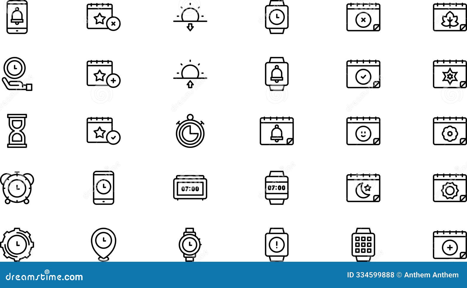 Time and Date Icons High-Quality Vector Icons Collection with Editable ...