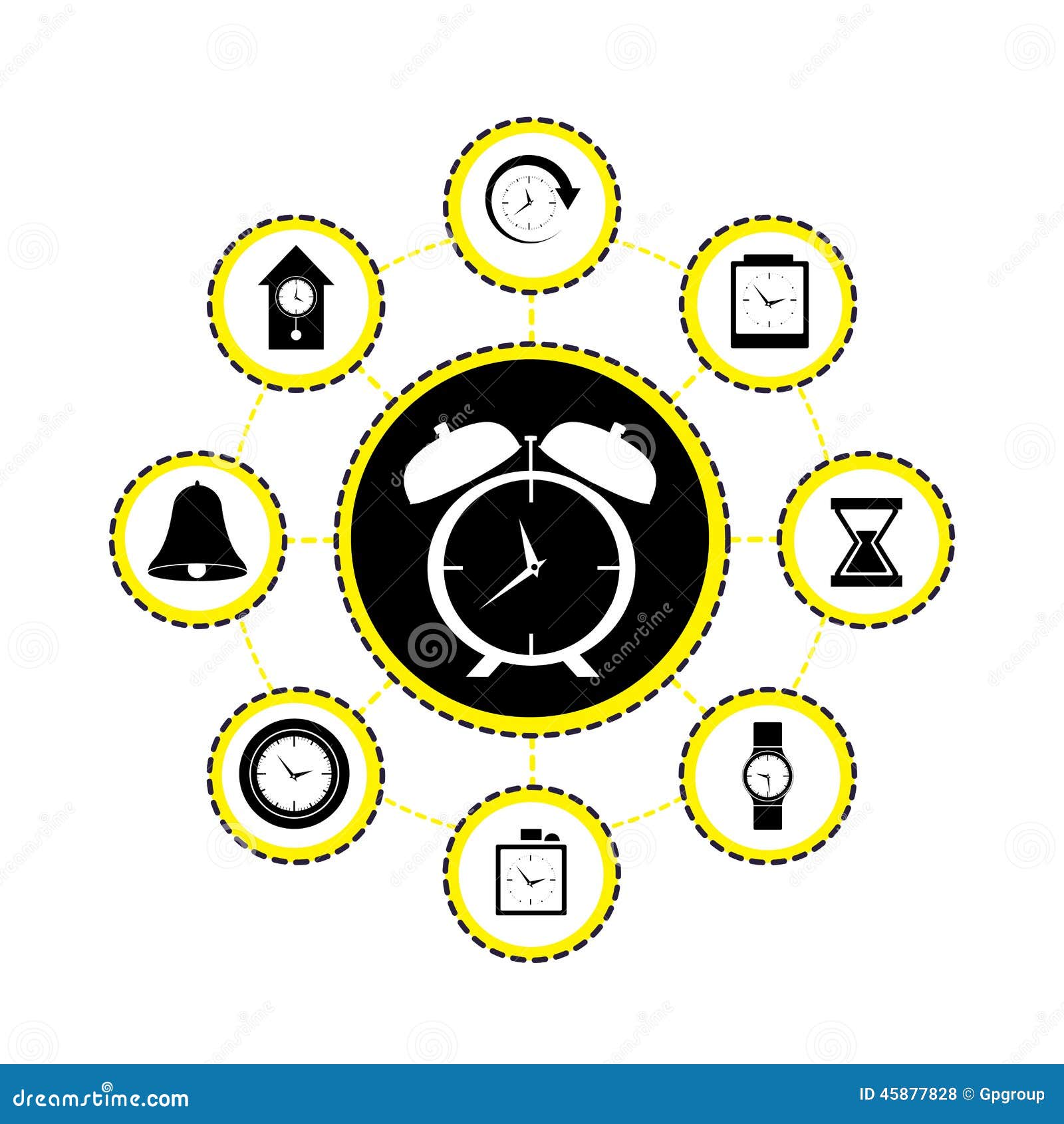 Time design stock vector. Illustration of bell, progress - 45877828