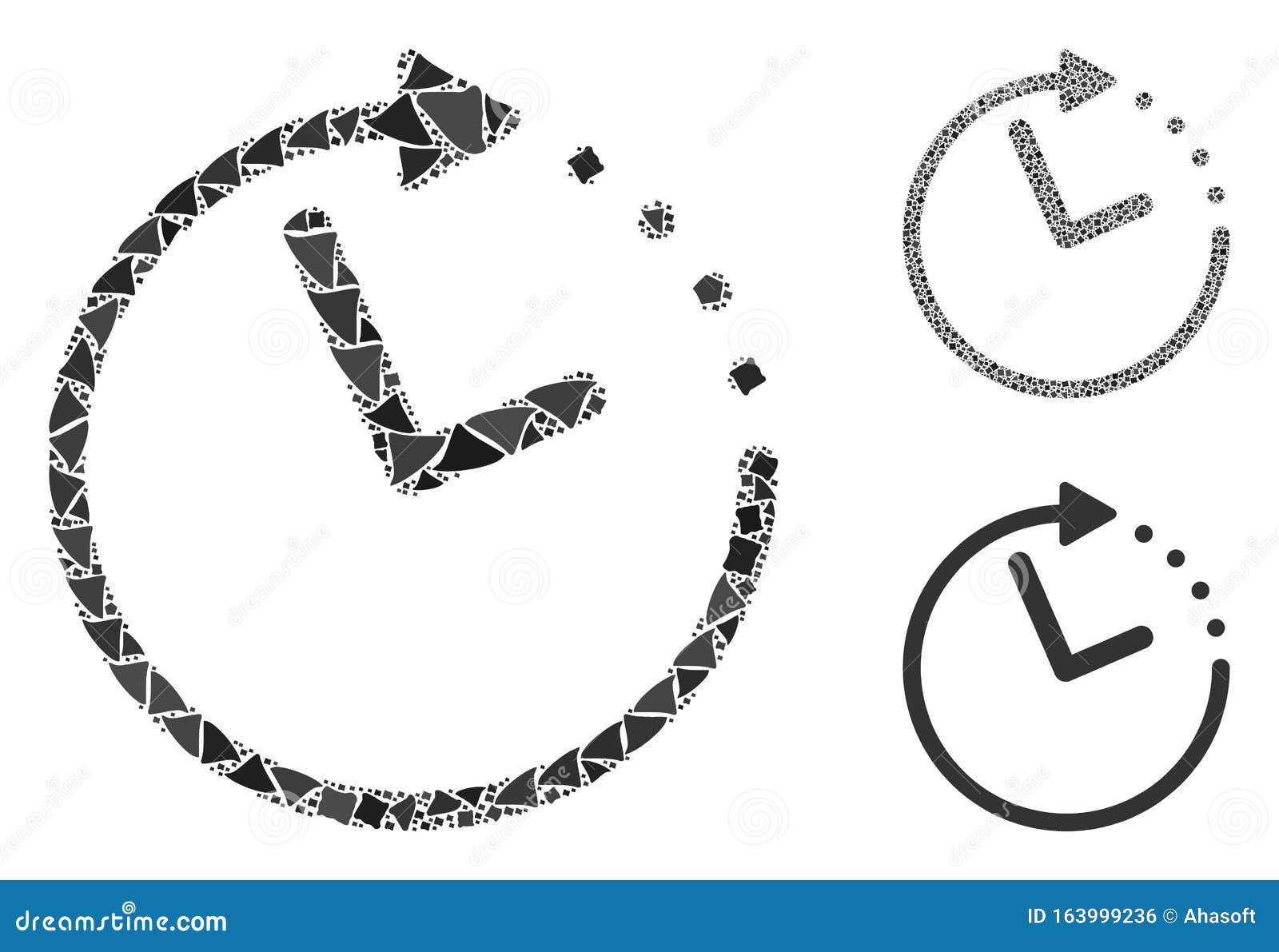 Time Direction Mosaic Icon of Rugged Parts Stock Vector - Illustration ...