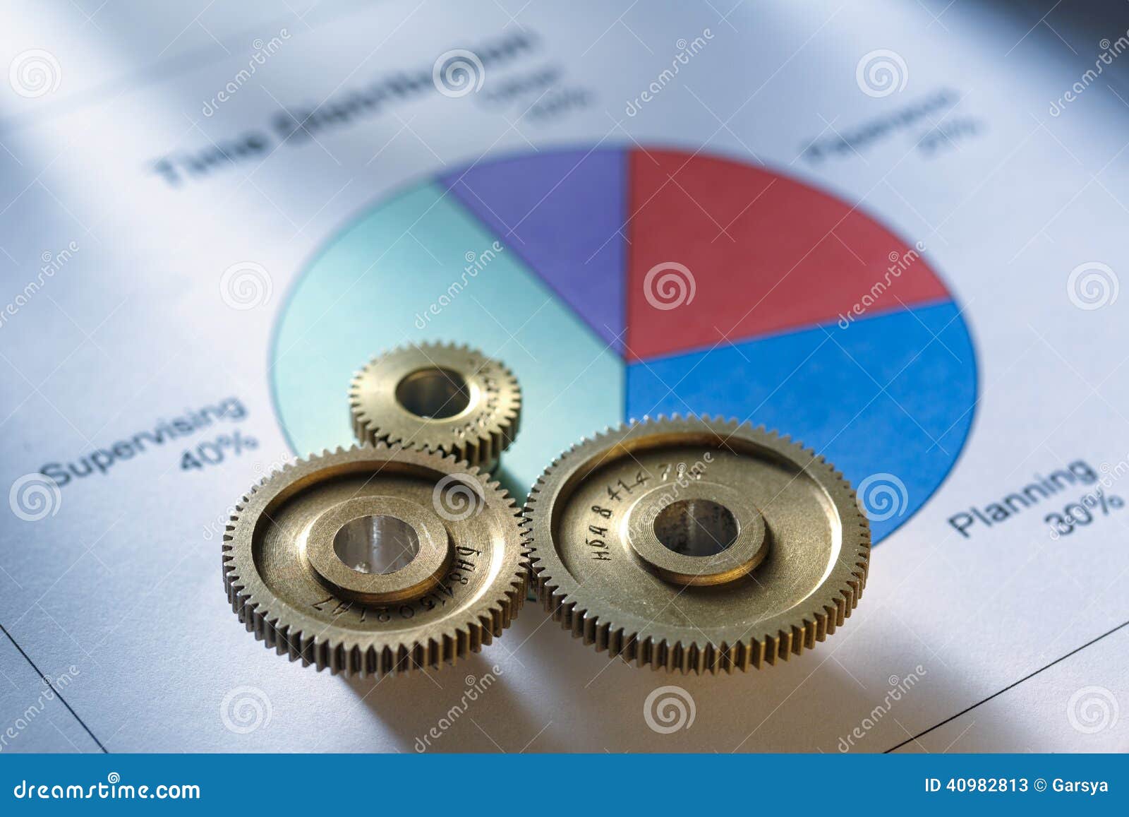Time Distribution Diagram with Wrench Stock Image - Image of percent ...