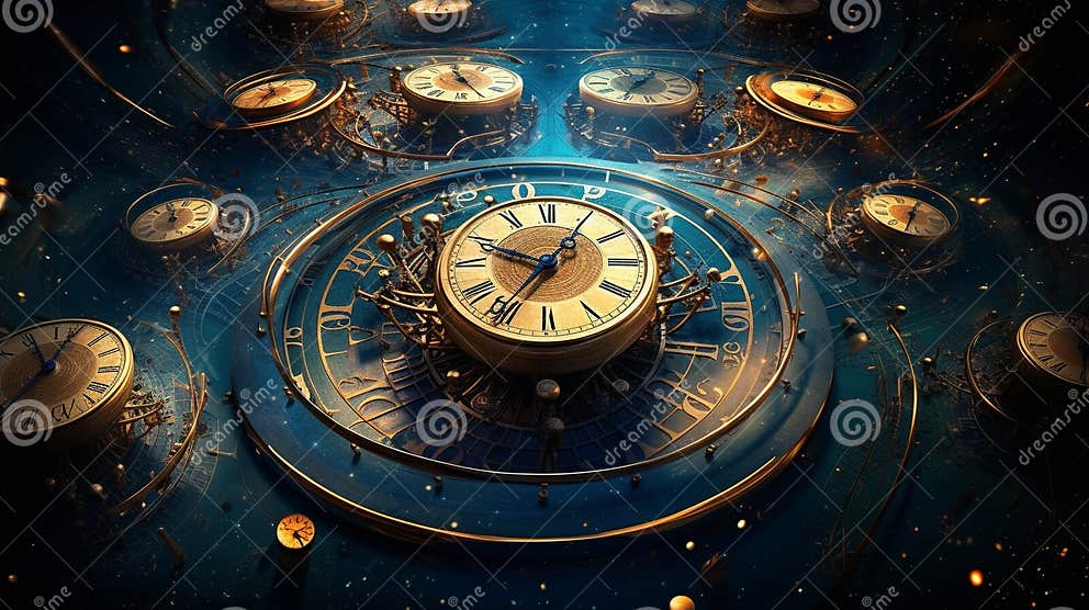 Time Echoes: Mesmerizing Patterns of Cyclical Time Stock Image - Image ...
