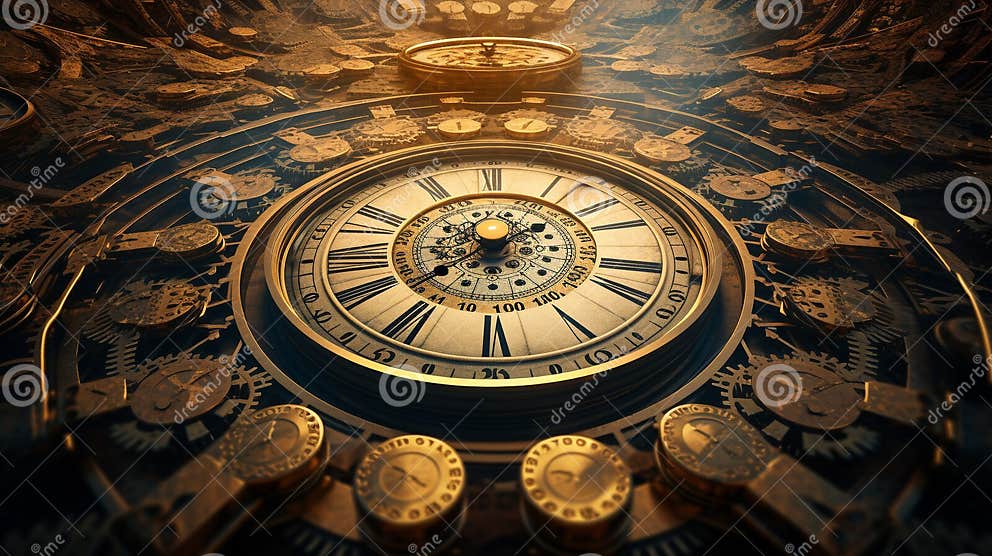 Time Echoes: Mesmerizing Patterns of Cyclical Time Stock Image - Image ...