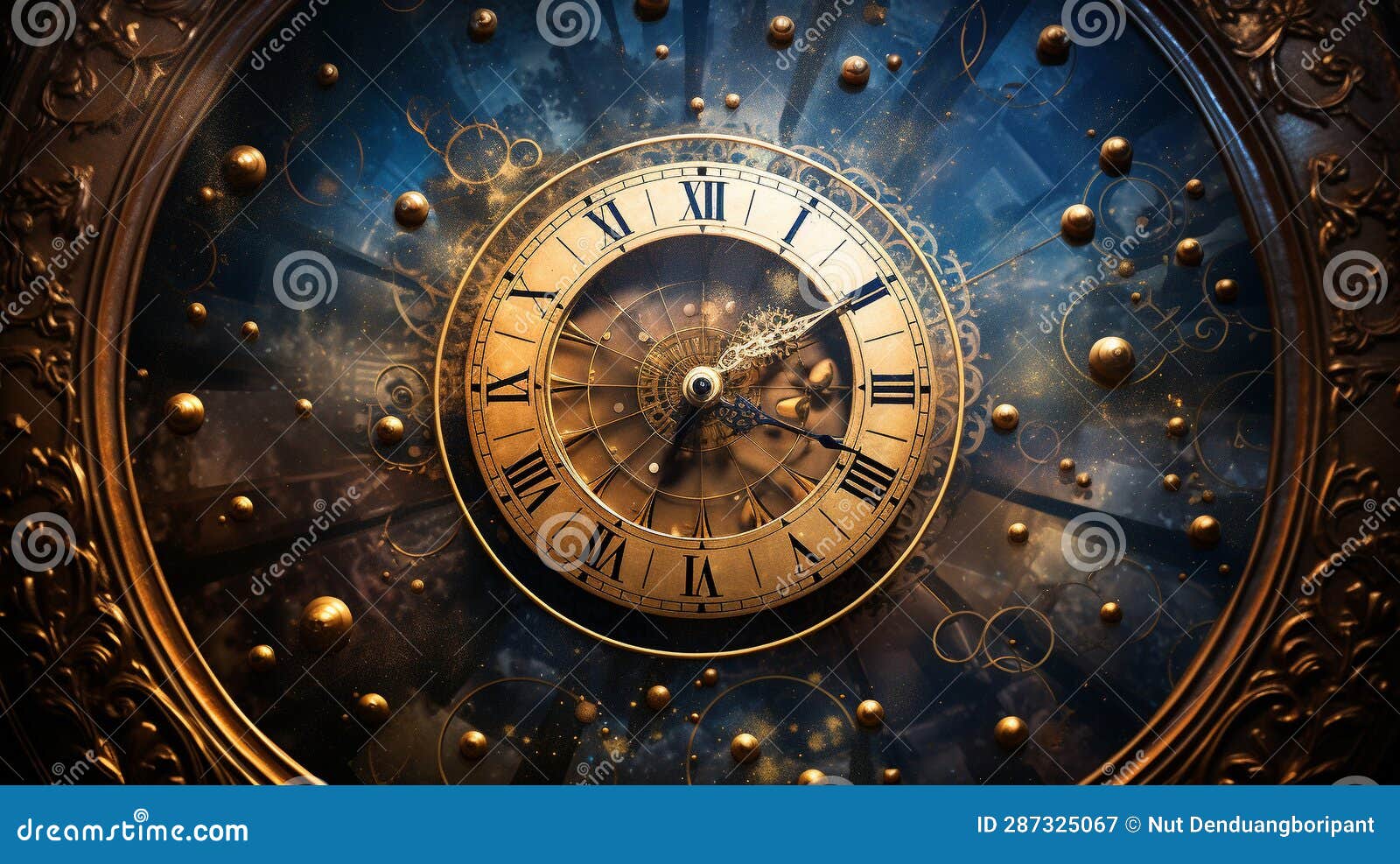 Time Echoes: Mesmerizing Patterns of Cyclical Time Stock Illustration ...