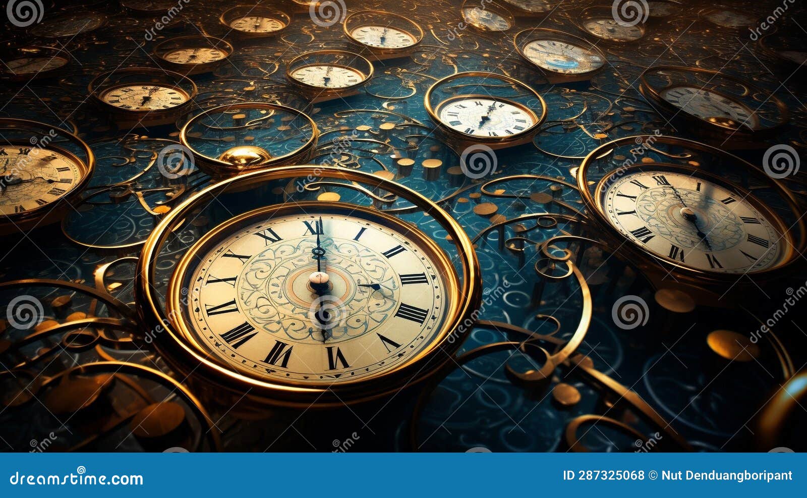 Time Echoes: Mesmerizing Patterns of Cyclical Time Stock Illustration ...