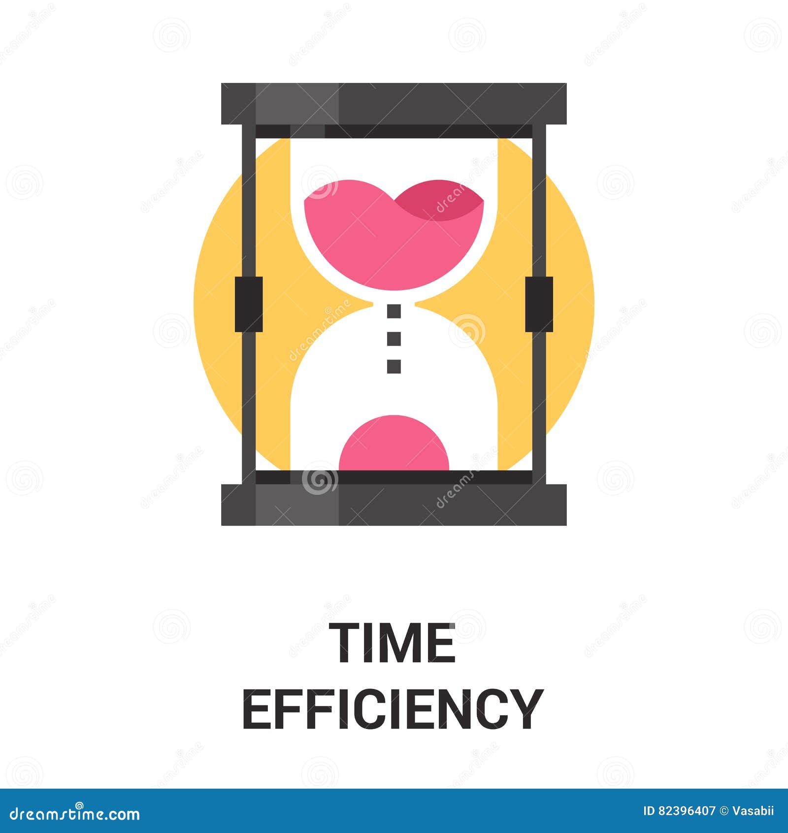 Time Efficiency Icon Concept Stock Vector - Illustration of clock, file ...