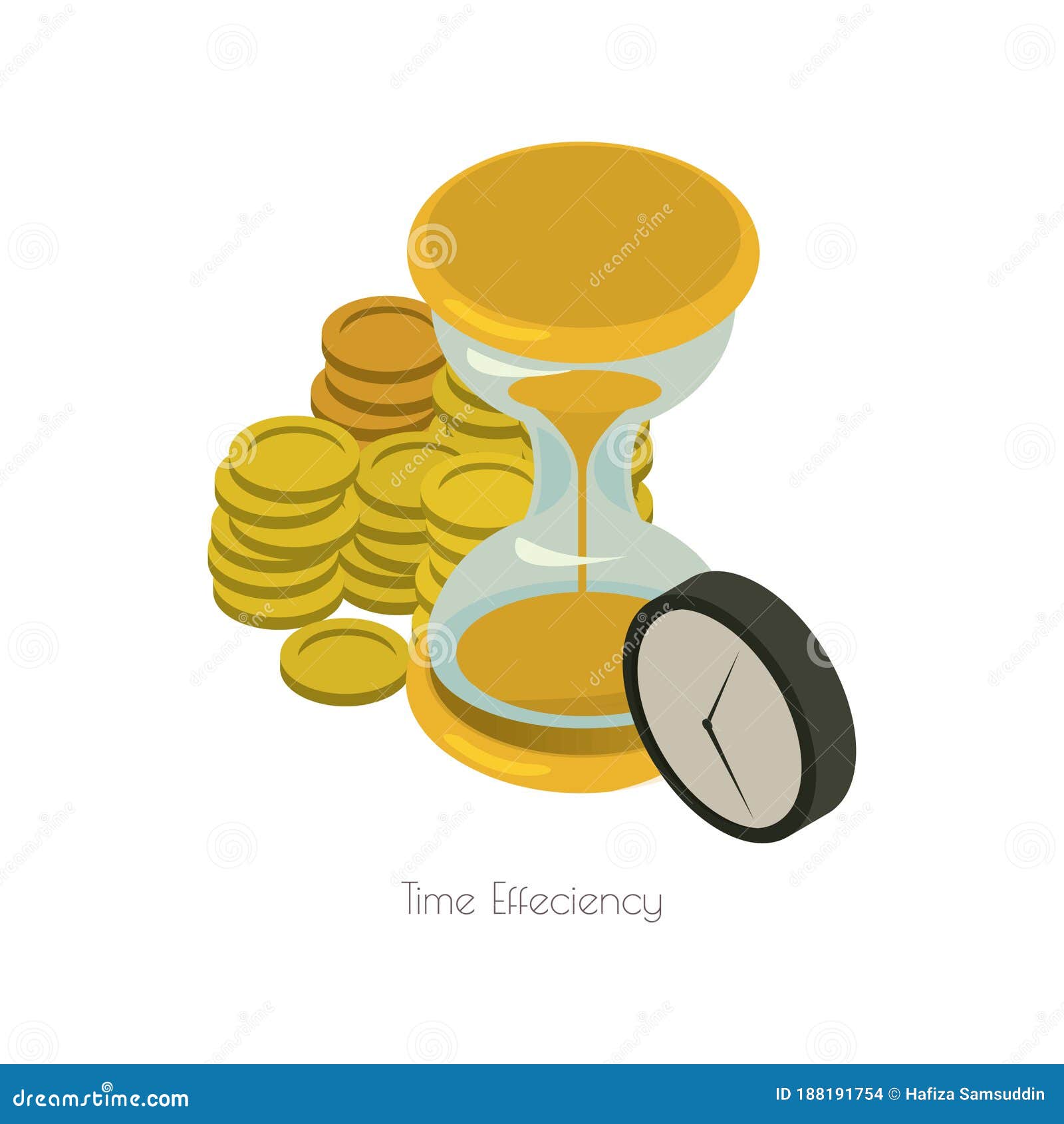 Time Efficiency Icon, Black Vector Sign With Editable Strokes, Concept ...