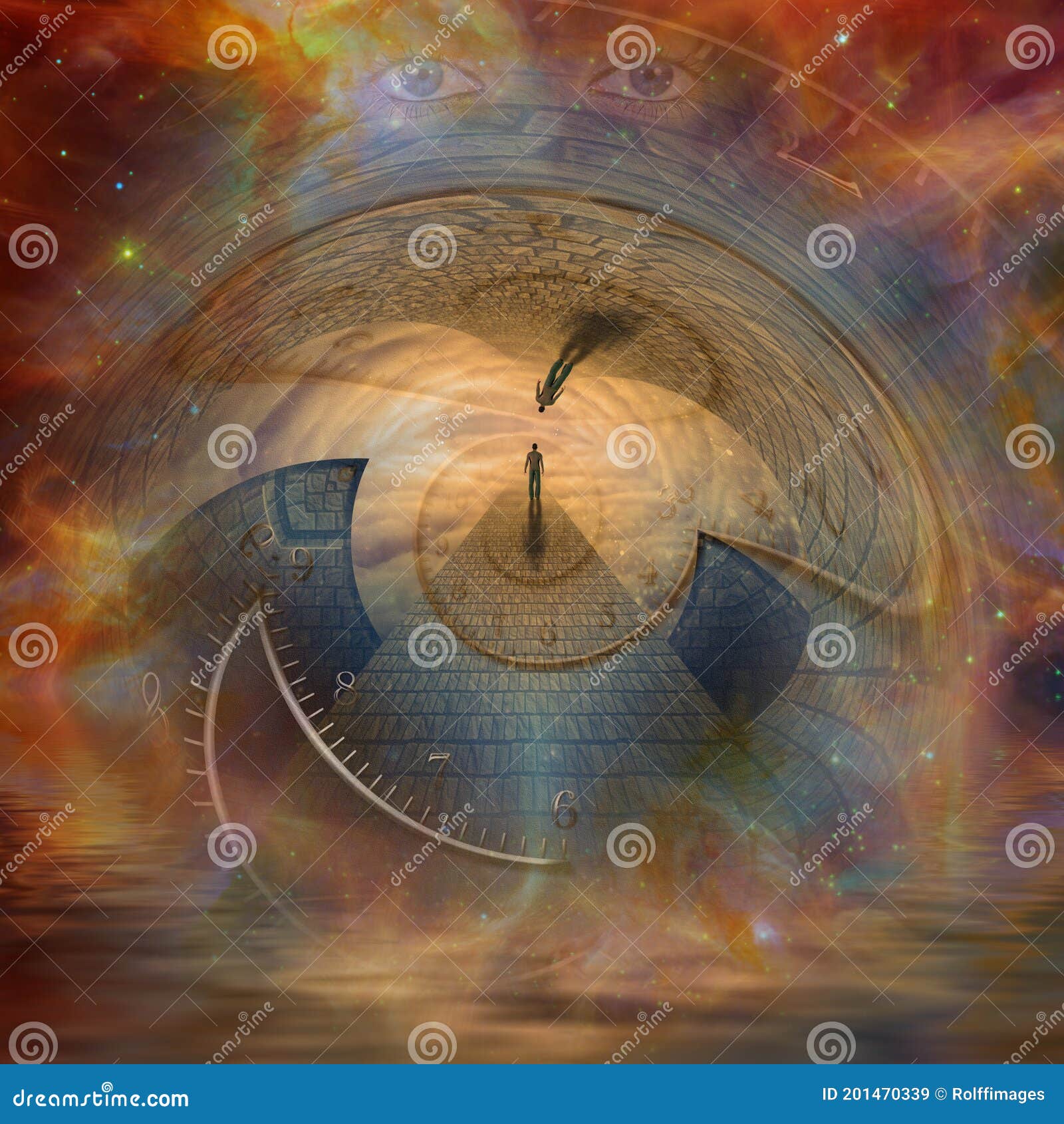 Time Fantasy Composition stock illustration. Illustration of road ...