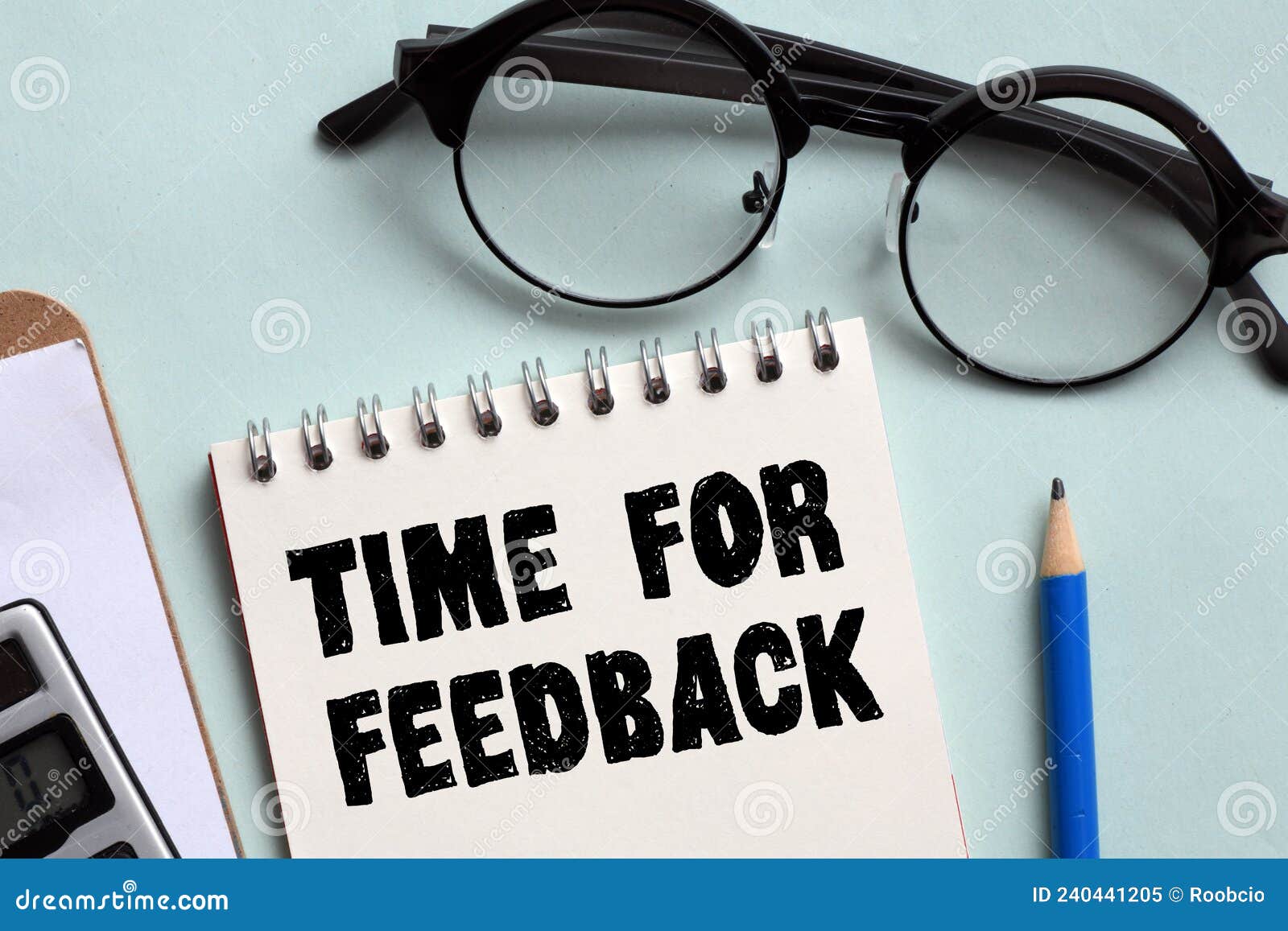 TIME for FEEDBACK Words Recorded in an Office Notebook Stock Image ...