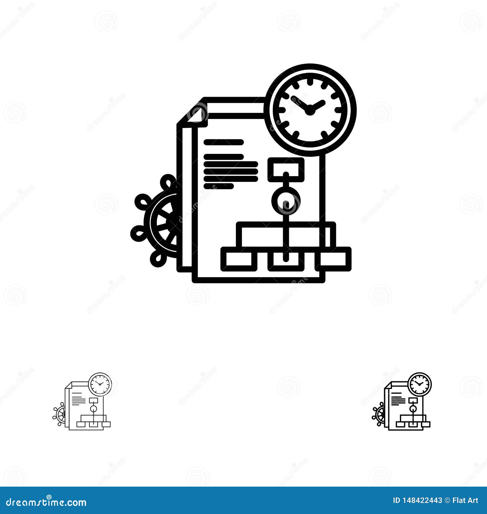 Time, File, Report, Business Bold and Thin Black Line Icon Set Stock ... Time, File, Report, Business Bold and Thin Black Line Icon Set Stock ...