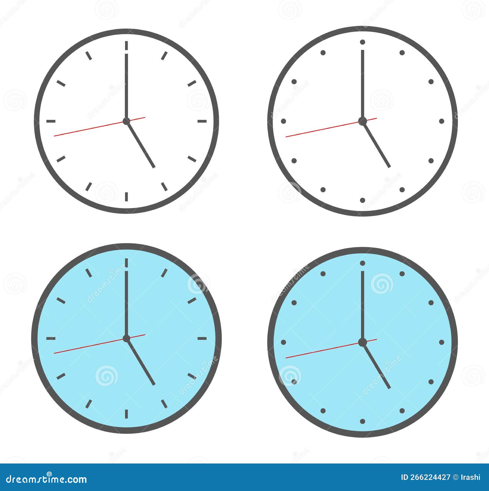 Time Five O Clock Watch Stock Vector Illustration Of Quick 266224427