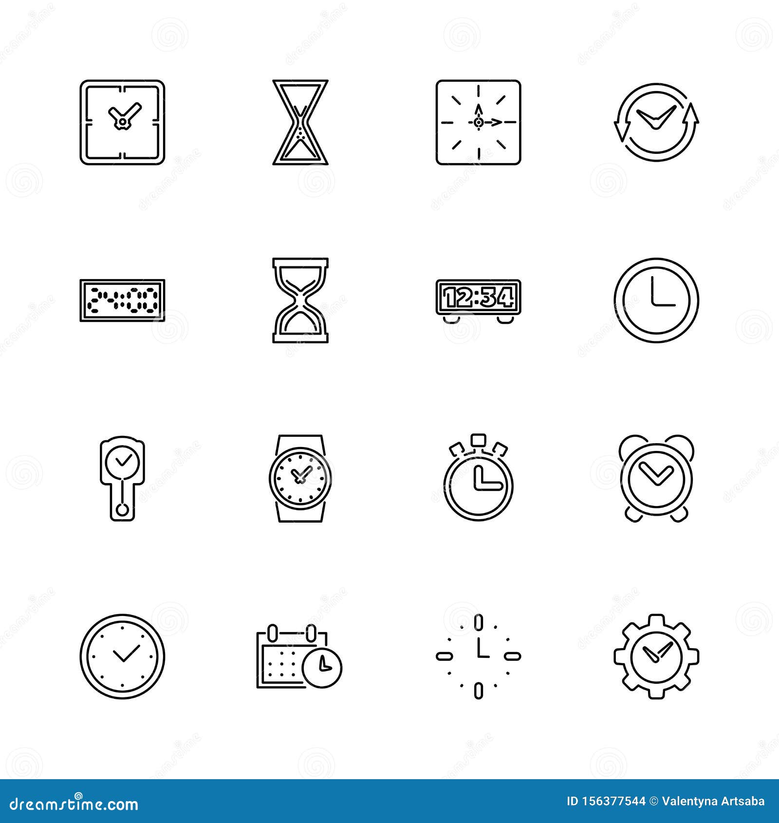 Time - Flat Vector Icons stock illustration. Illustration of concepts ...