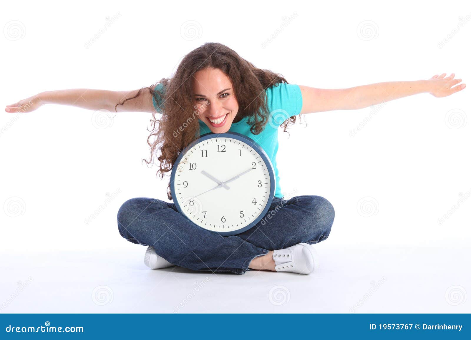 Time Flies Concept - Picture Of A Man In Panic Trying To Grab An Old ...