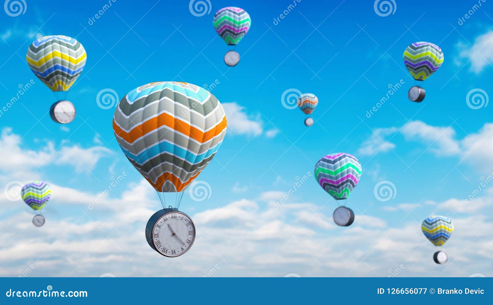 Time Flies Concept 3D Render Stock Illustration - Illustration of ...