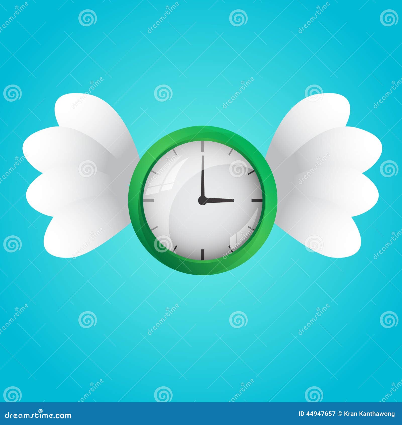 Time Flies, a Flying a Clock with White Wings Stock Vector ...