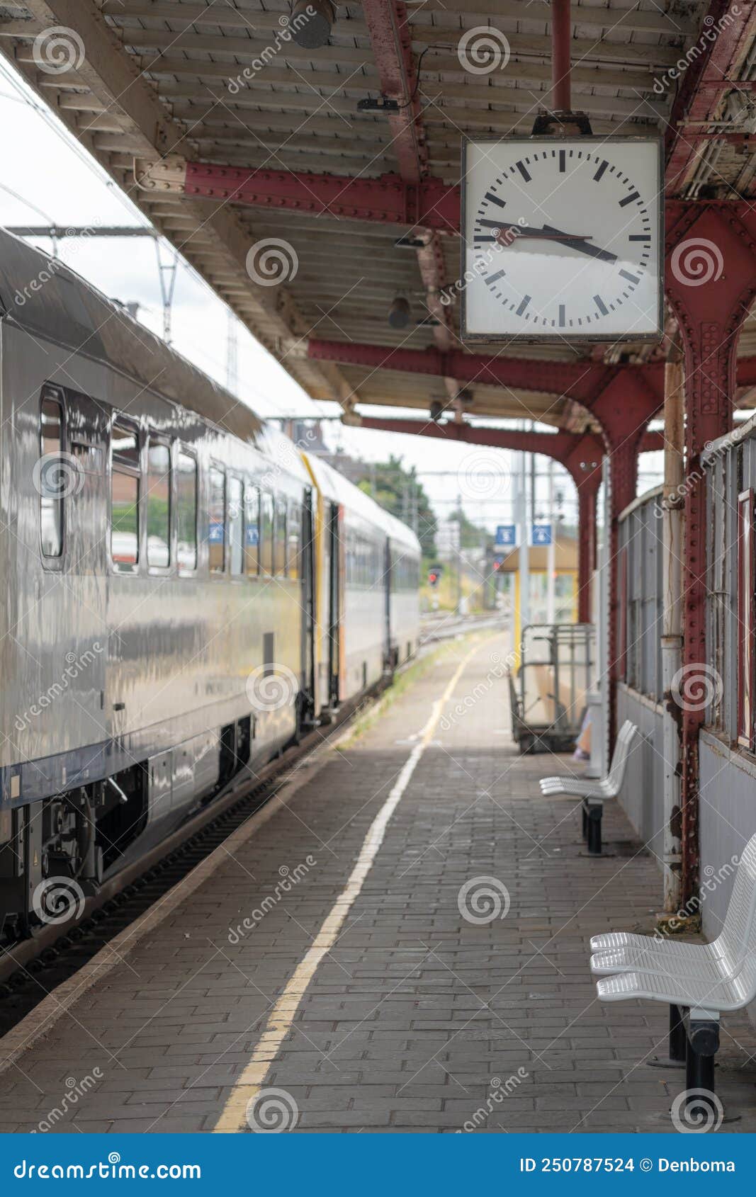 Time Flies by at the Station with a Waiting Train Stock Photo - Image ...