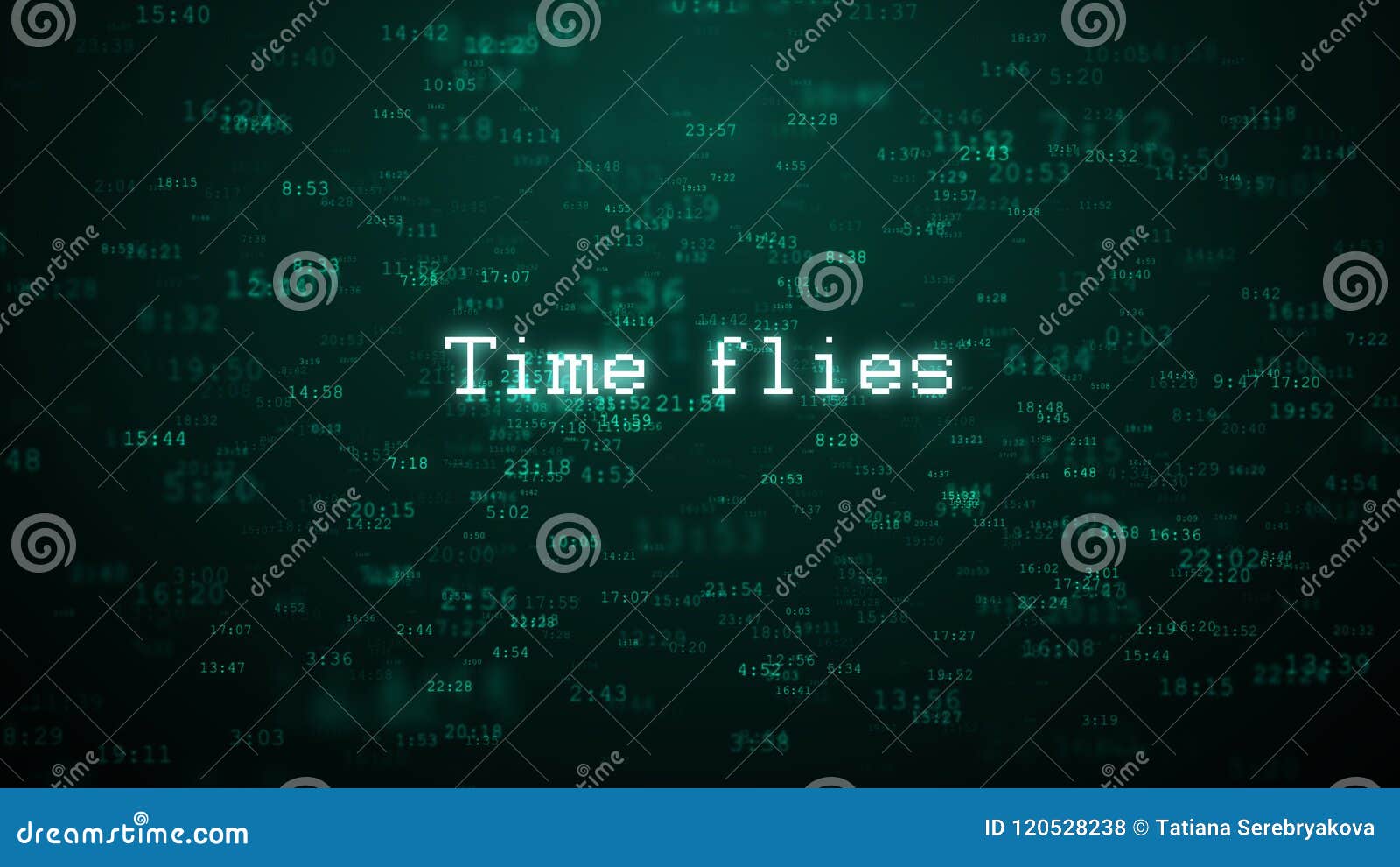 Time Flies Typography. Random Time Internet Background Particles Rise ...