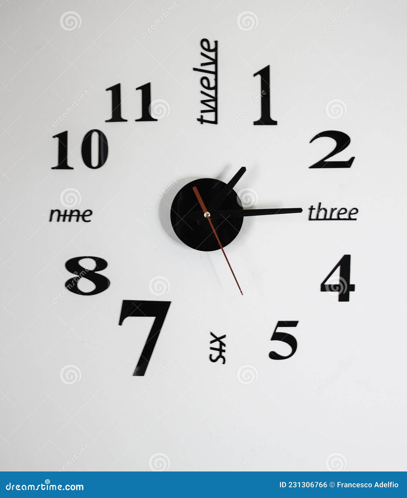 Time is Flowing, Wall Clock with Numbers Stock Photo - Image of wall ...