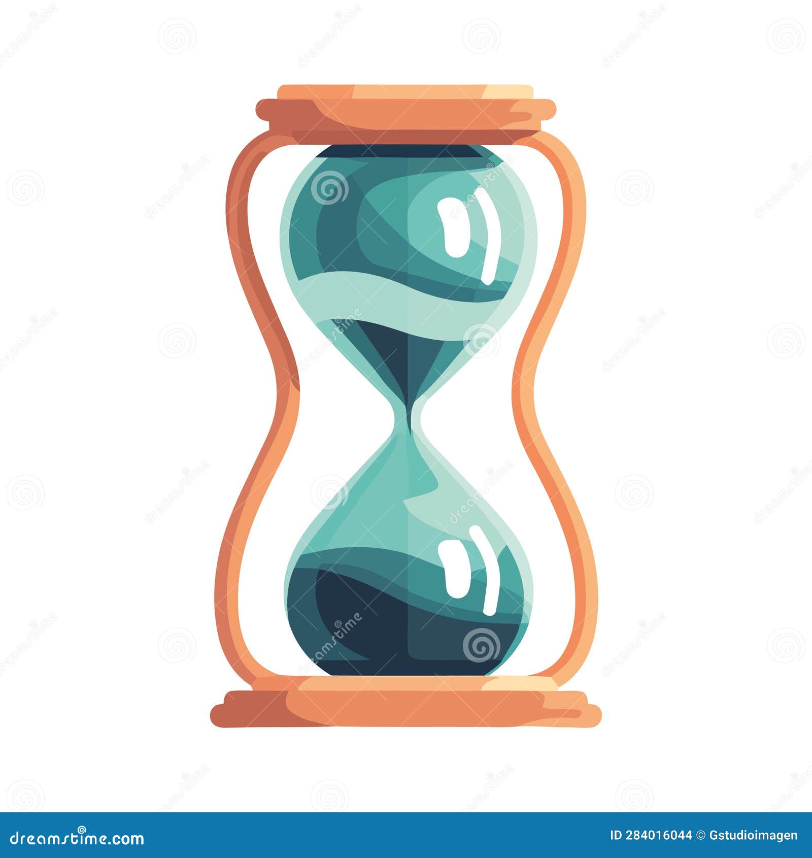 Time Flows Like Sand in an Hourglass Stock Vector - Illustration of ...