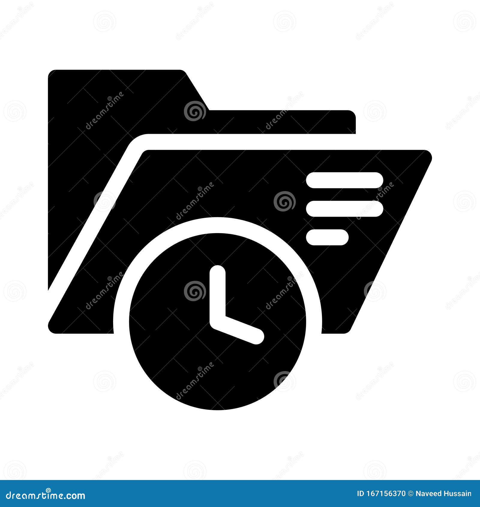 Time Folder Vector Glyph Flat Icon Stock Illustration - Illustration of ...
