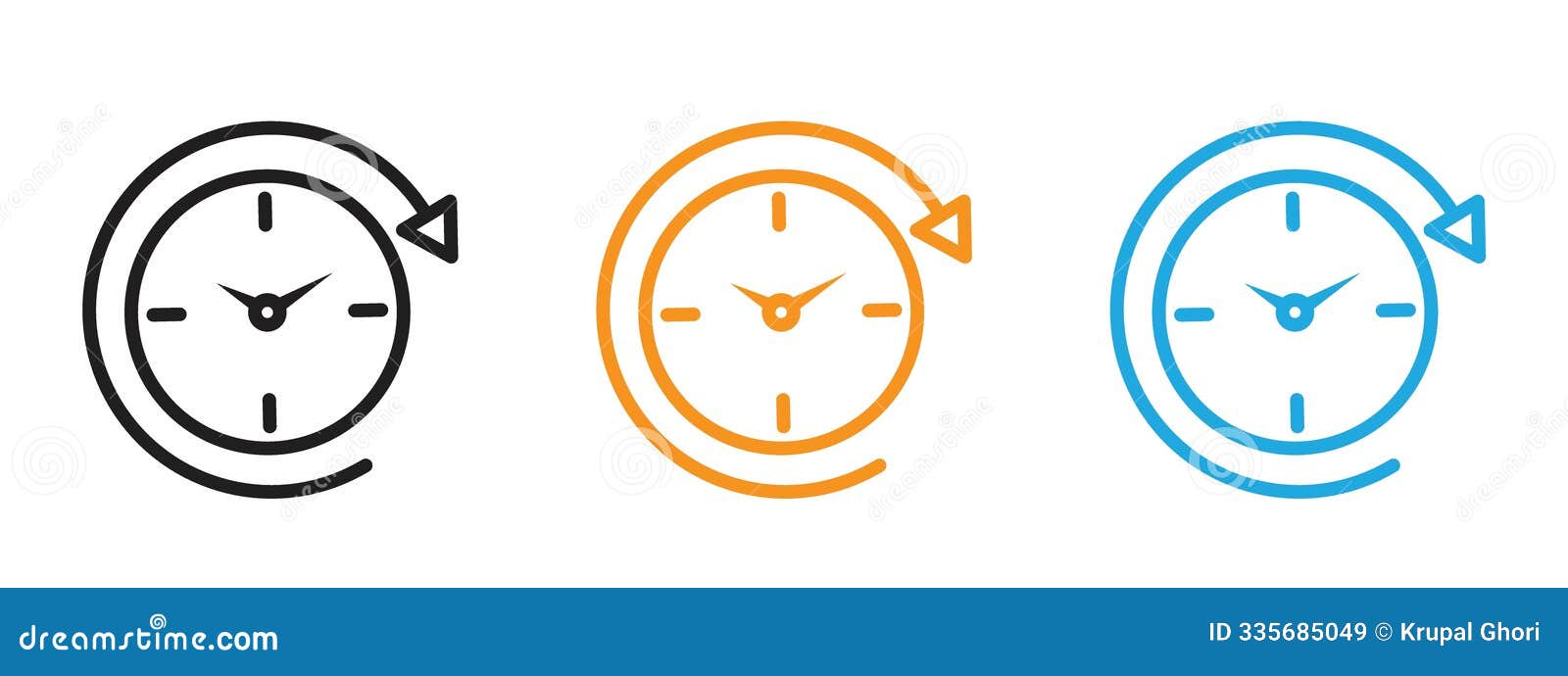 Time Forward Icon Thin Line Illustration Set Stock Vector ...