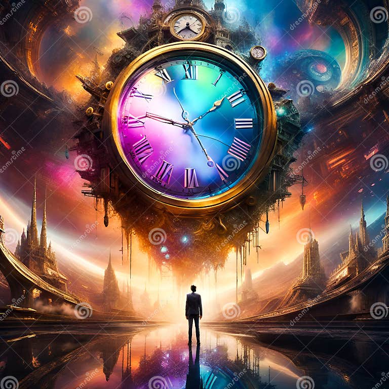 Time and the Fourth Dimension Stock Illustration - Illustration of ...