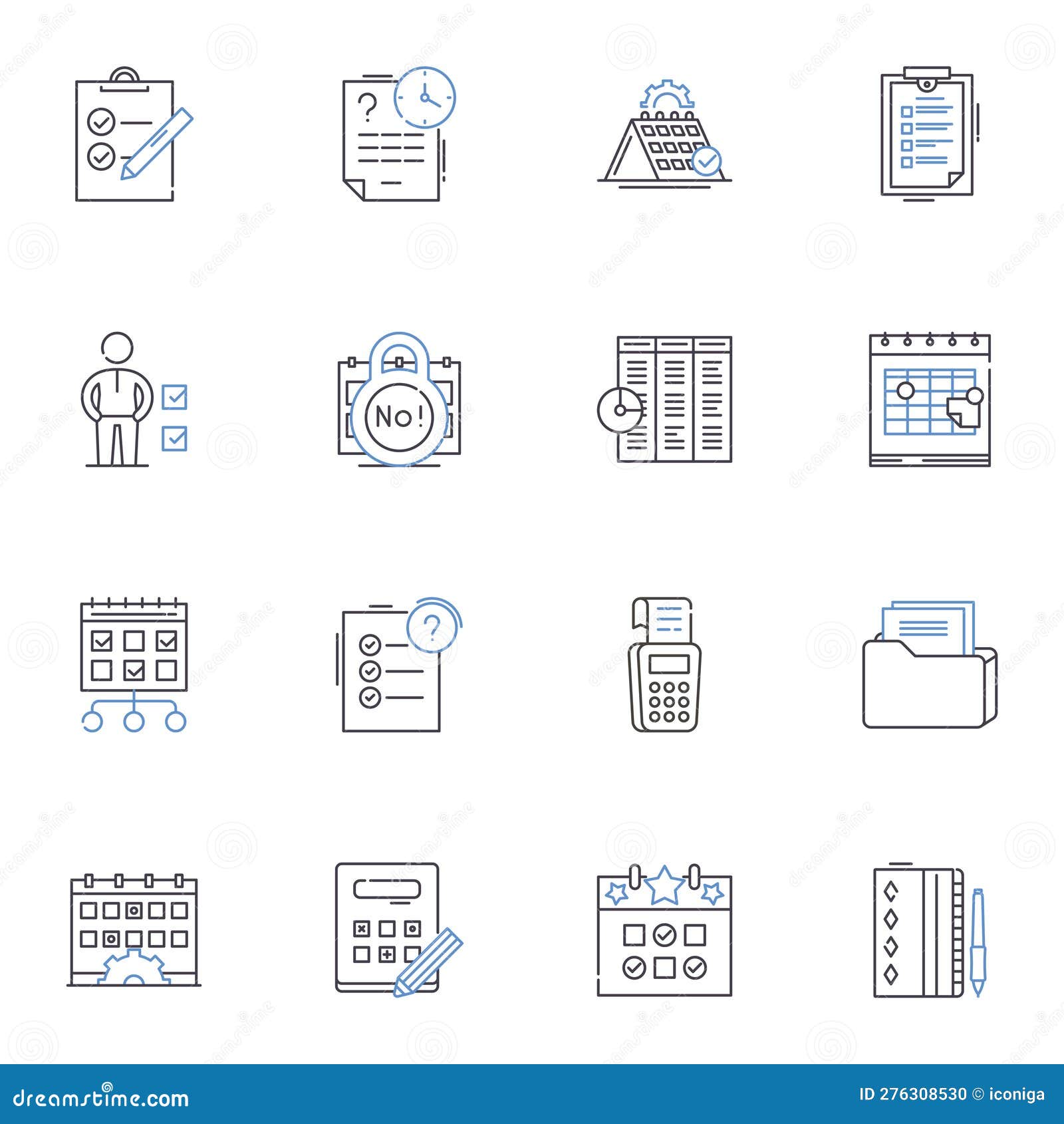 Time Frame Line Icons Collection. Chronology, Duration, Schedule ...
