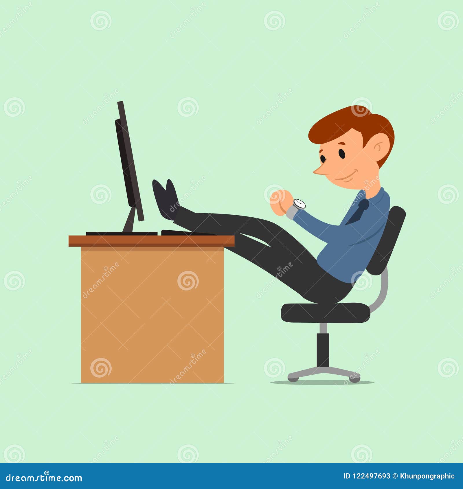 Time Freedom Concept Cartoon Character Businessman Vector Stock Vector ...