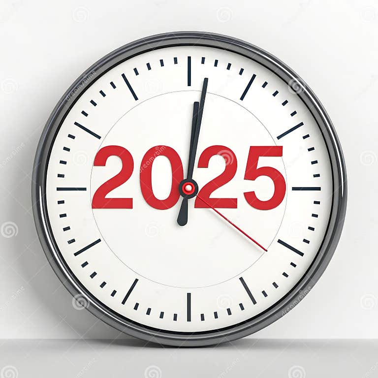 New Year 2025 Clock Time Future Planning Progress New Beginnings a ...