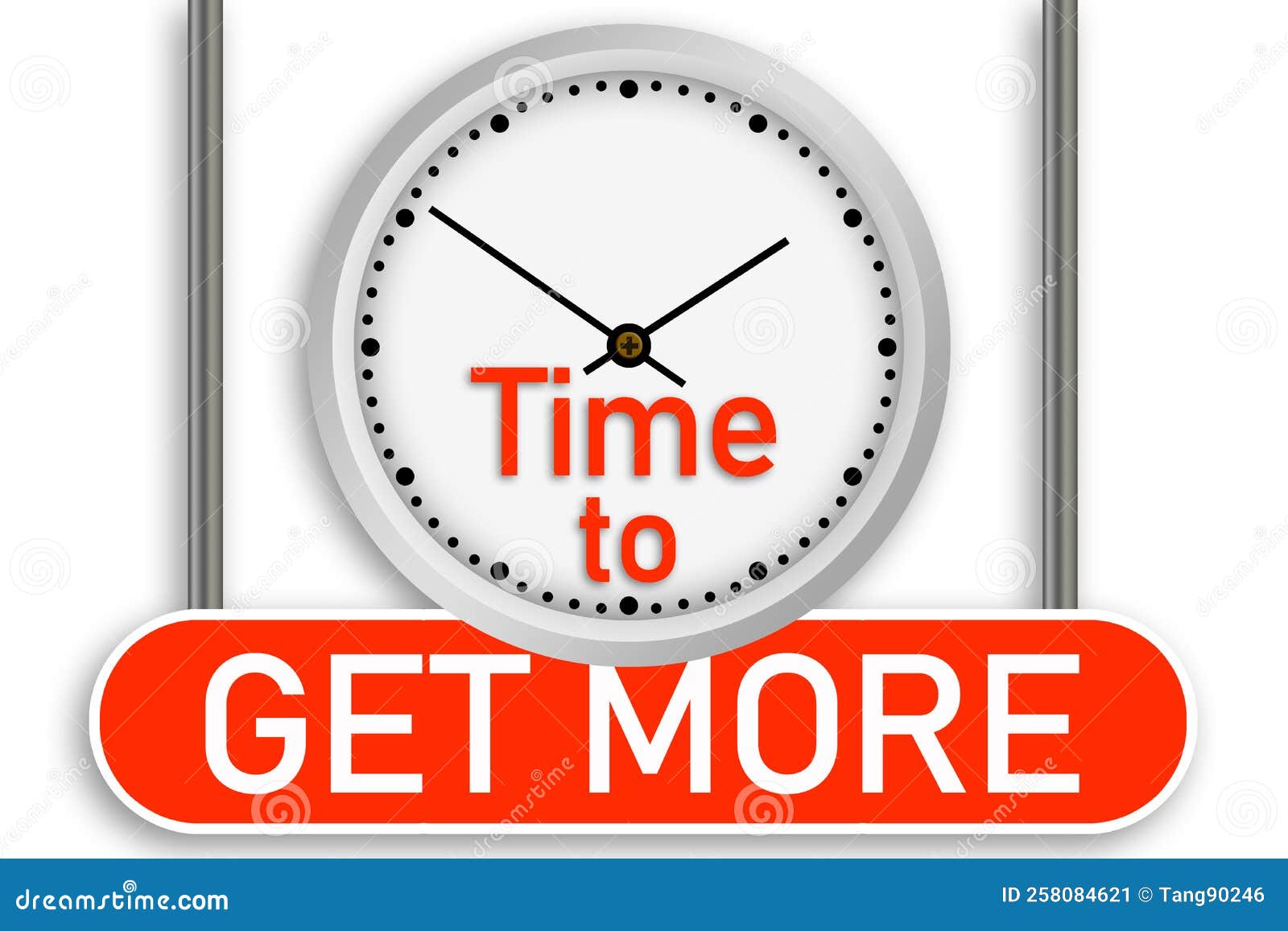 Time for Get More Text Message with Clock and Sign Board Stock ...