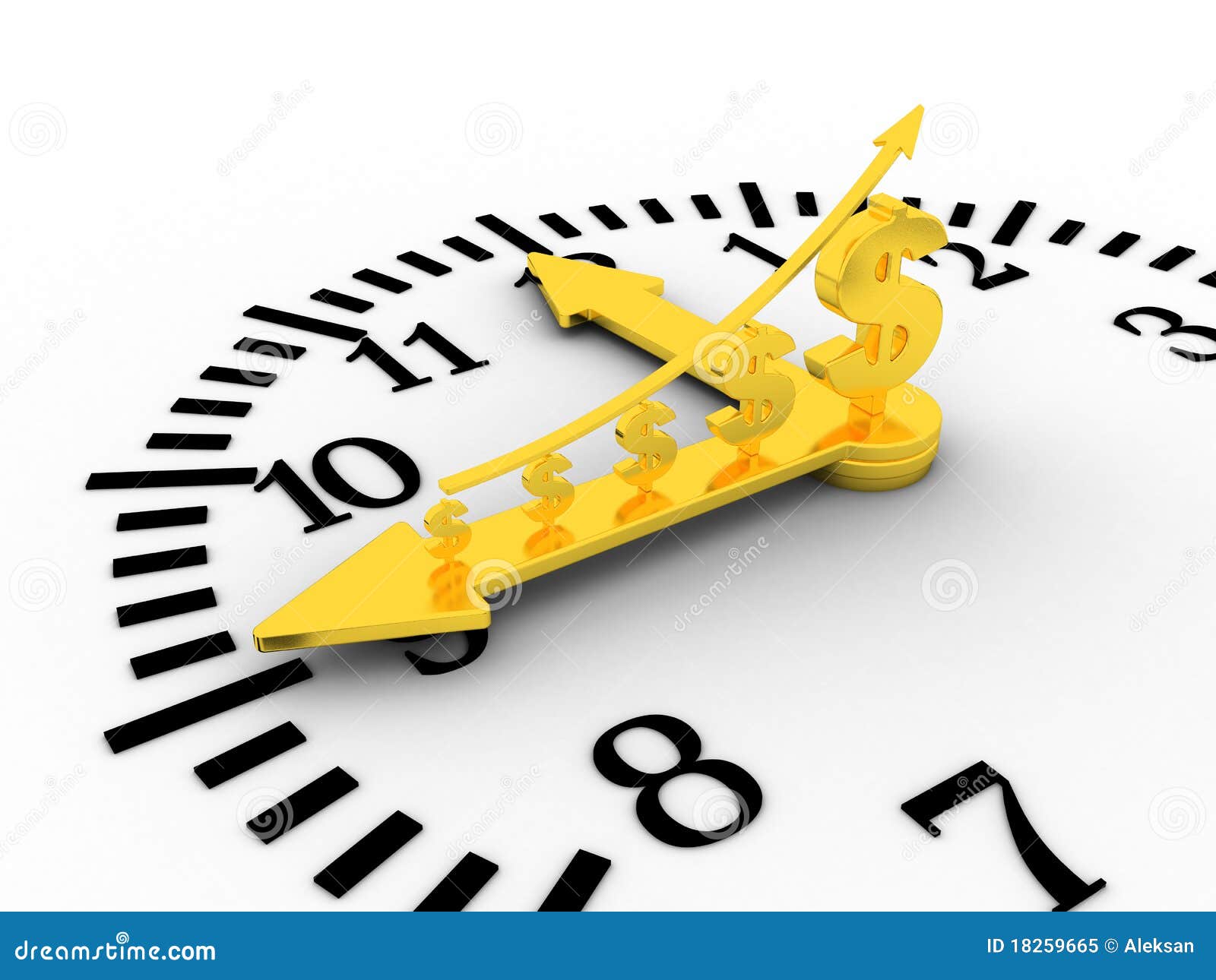 Time is Gold (money). Golen Clock. Stock Illustration - Illustration of ...