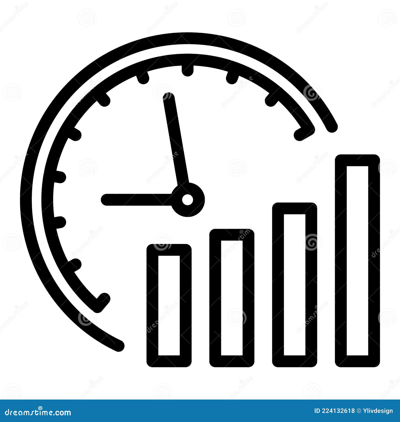 Time Graph Icon Outline Vector. Number Chart Bar Stock Vector ...