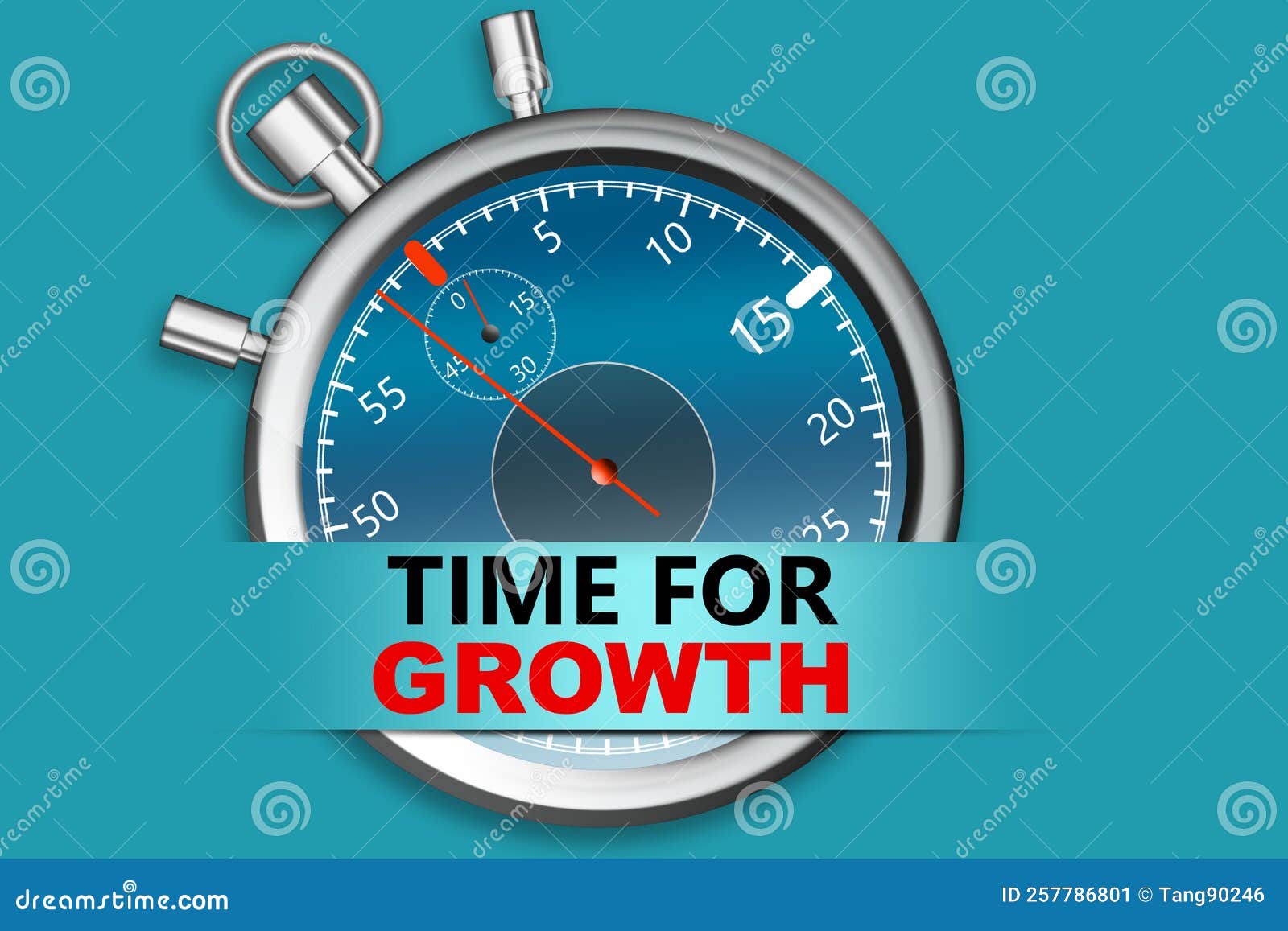 Time for Growth Banner on Stopwatch Stock Illustration - Illustration ...