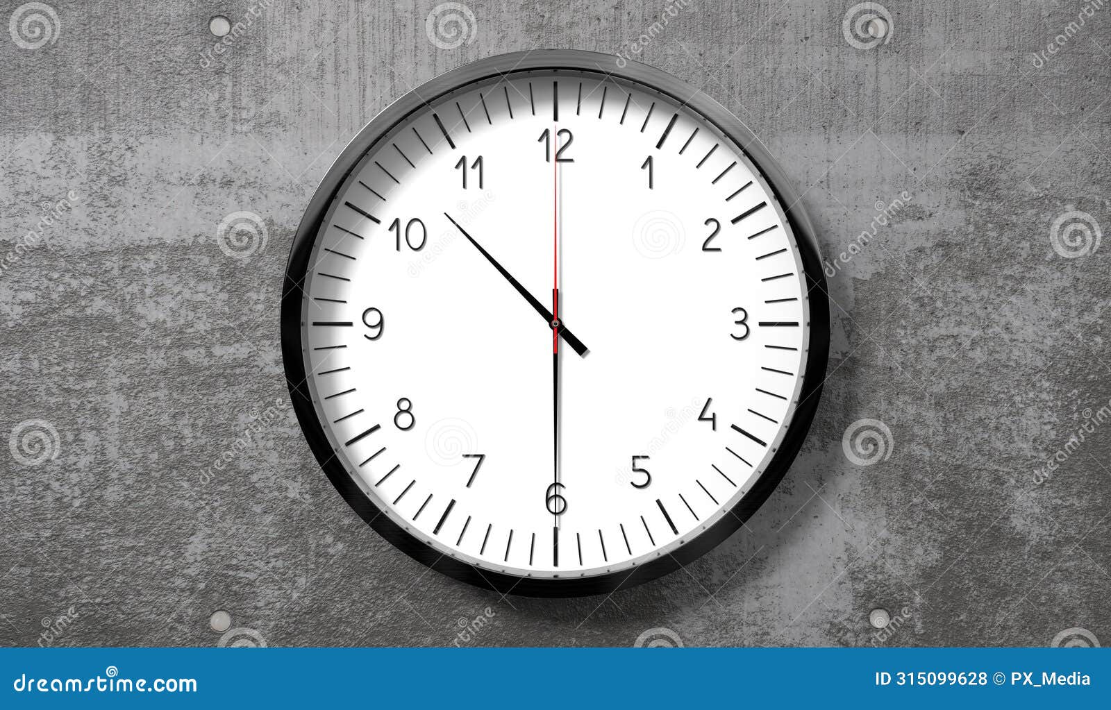 Time at Half Past 10 O Clock - Classic Analog Clock on Rough Concrete ...