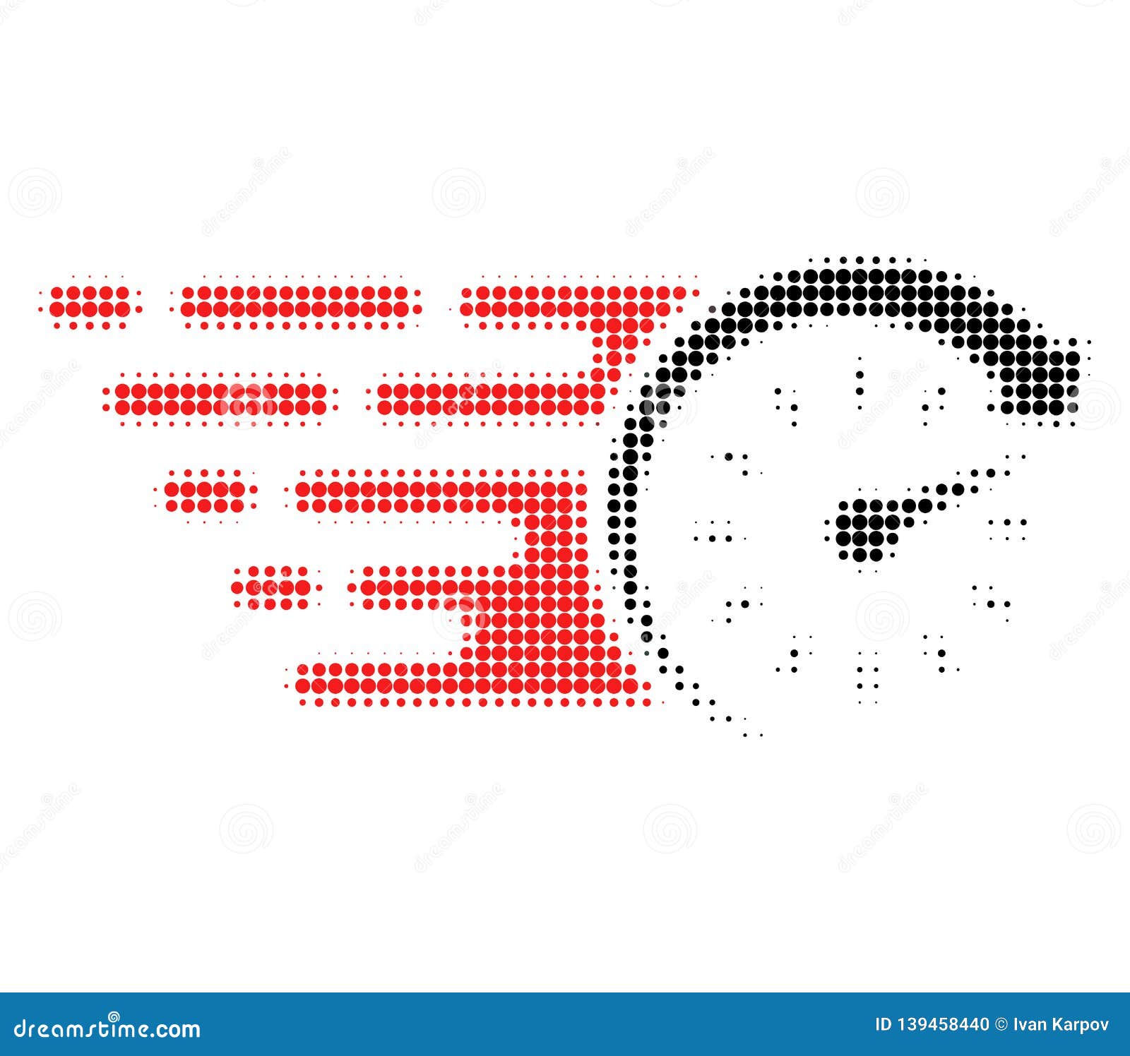 Time Halftone Dotted Icon with Fast Rush Effect Stock Vector ...