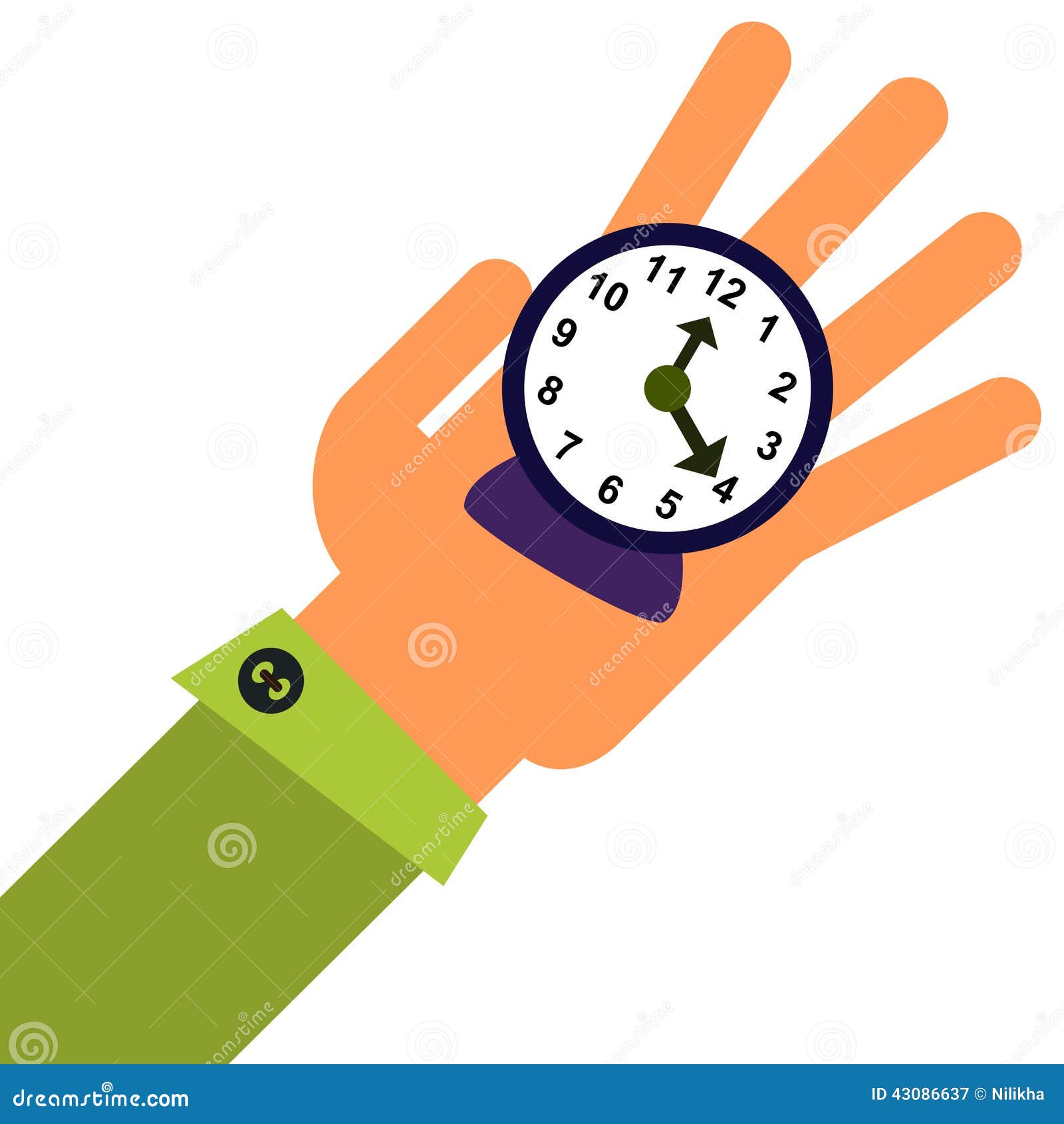 Time in hand stock illustration. Illustration of metaphor - 43086637