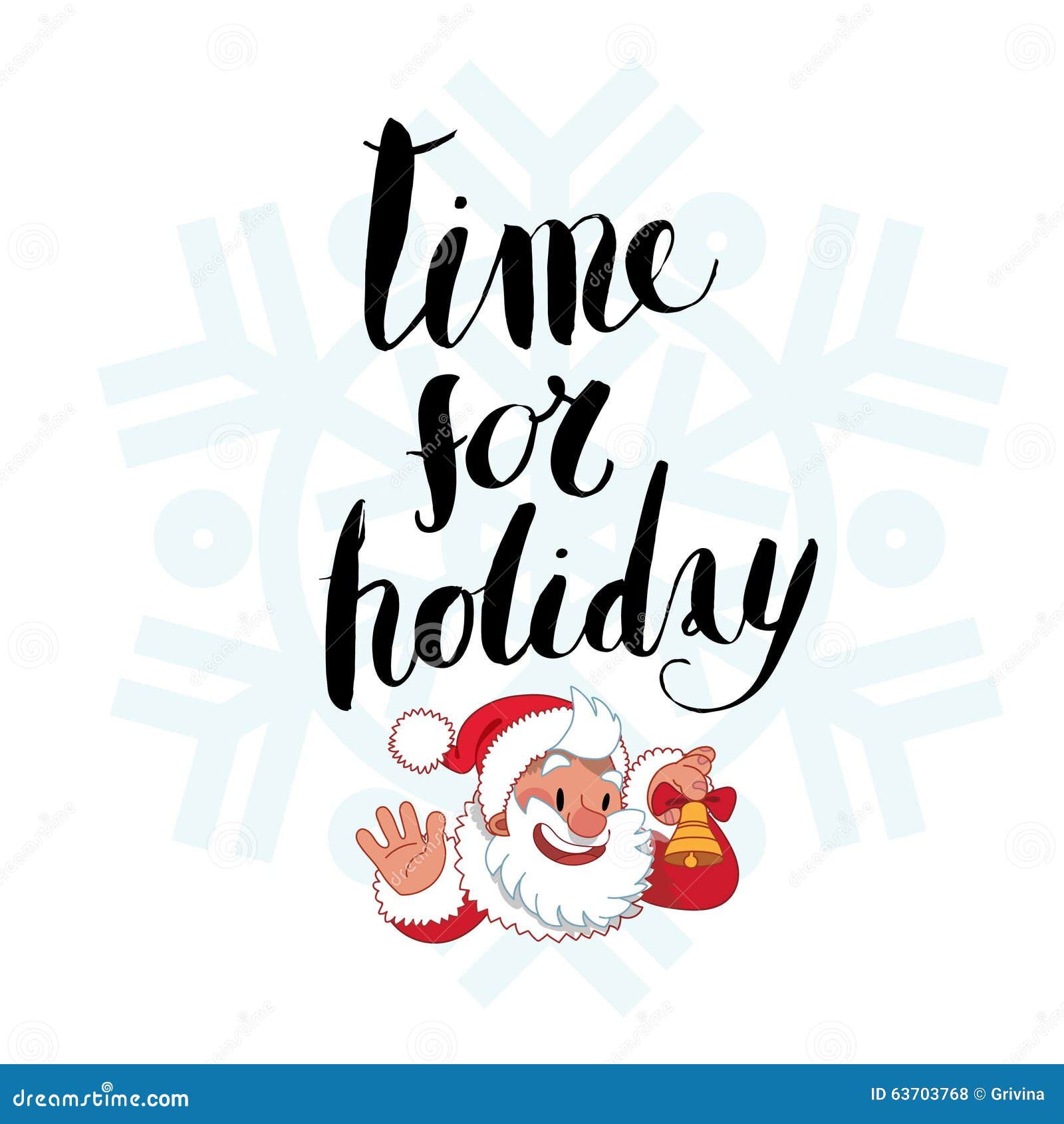 Time for holiday lettering stock vector. Illustration of haired - 63703768