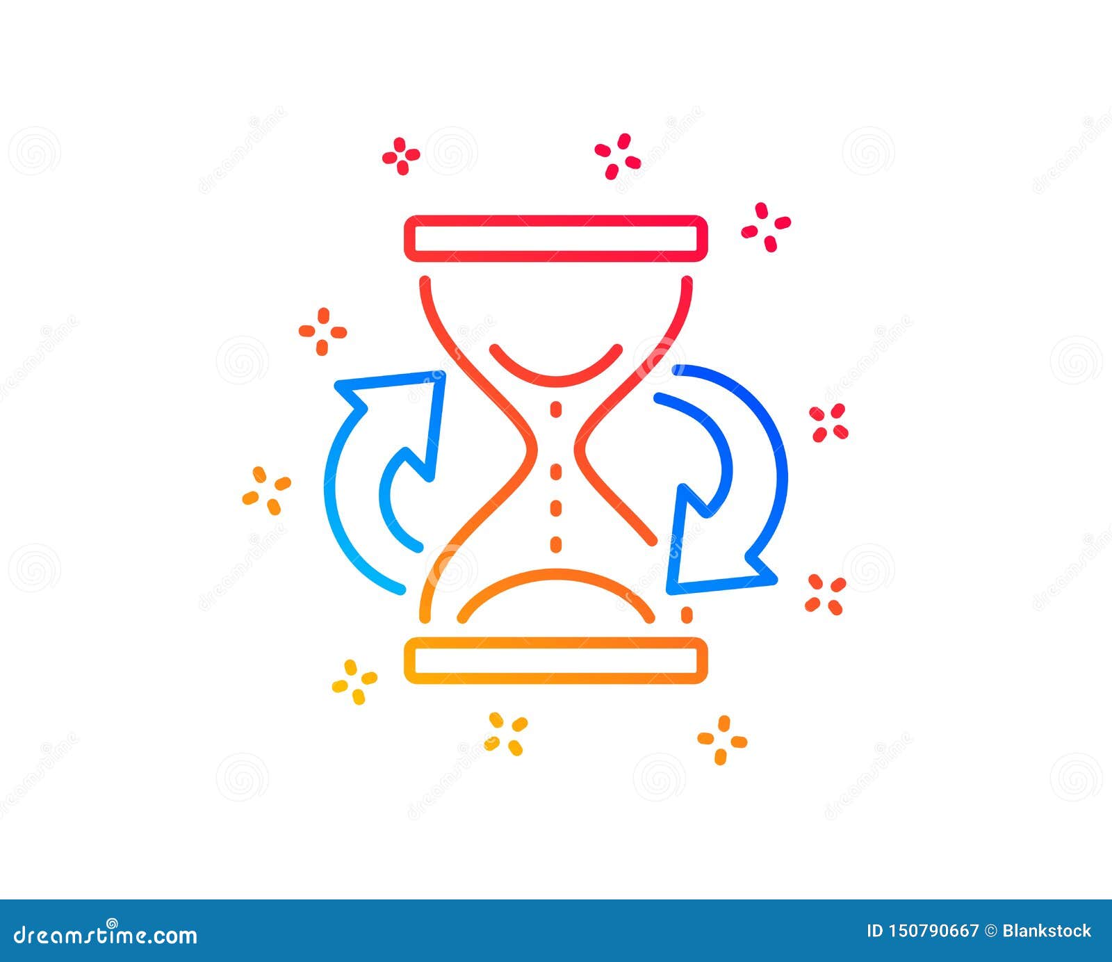 Time Hourglass Refresh Line Icon. Sand Watch Sign. Vector Stock Vector ...