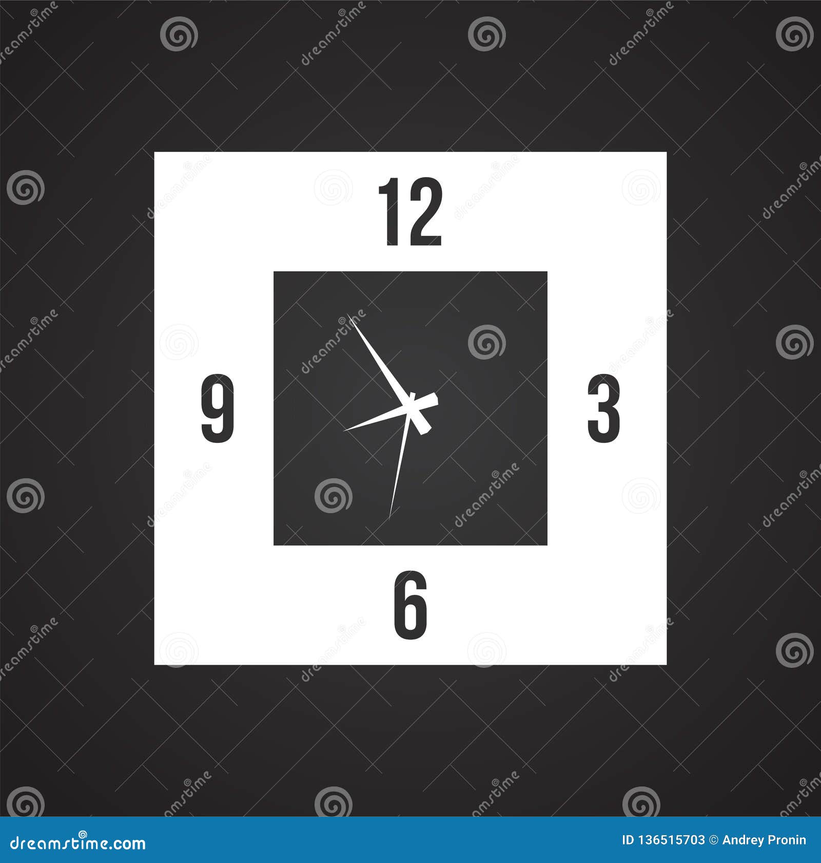 Time Icon on Black Background for Graphic and Web Design, Modern Simple ...