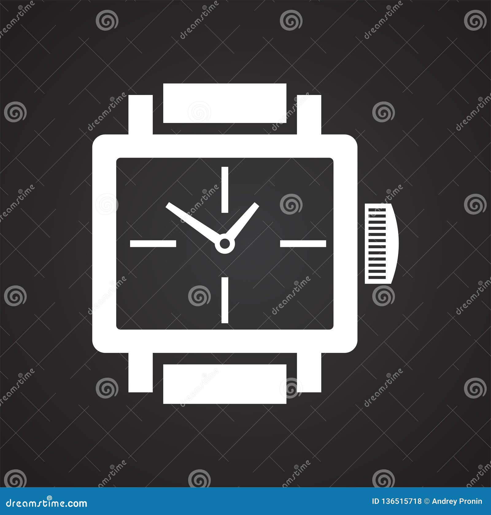 Time Icon on Black Background for Graphic and Web Design, Modern Simple ...