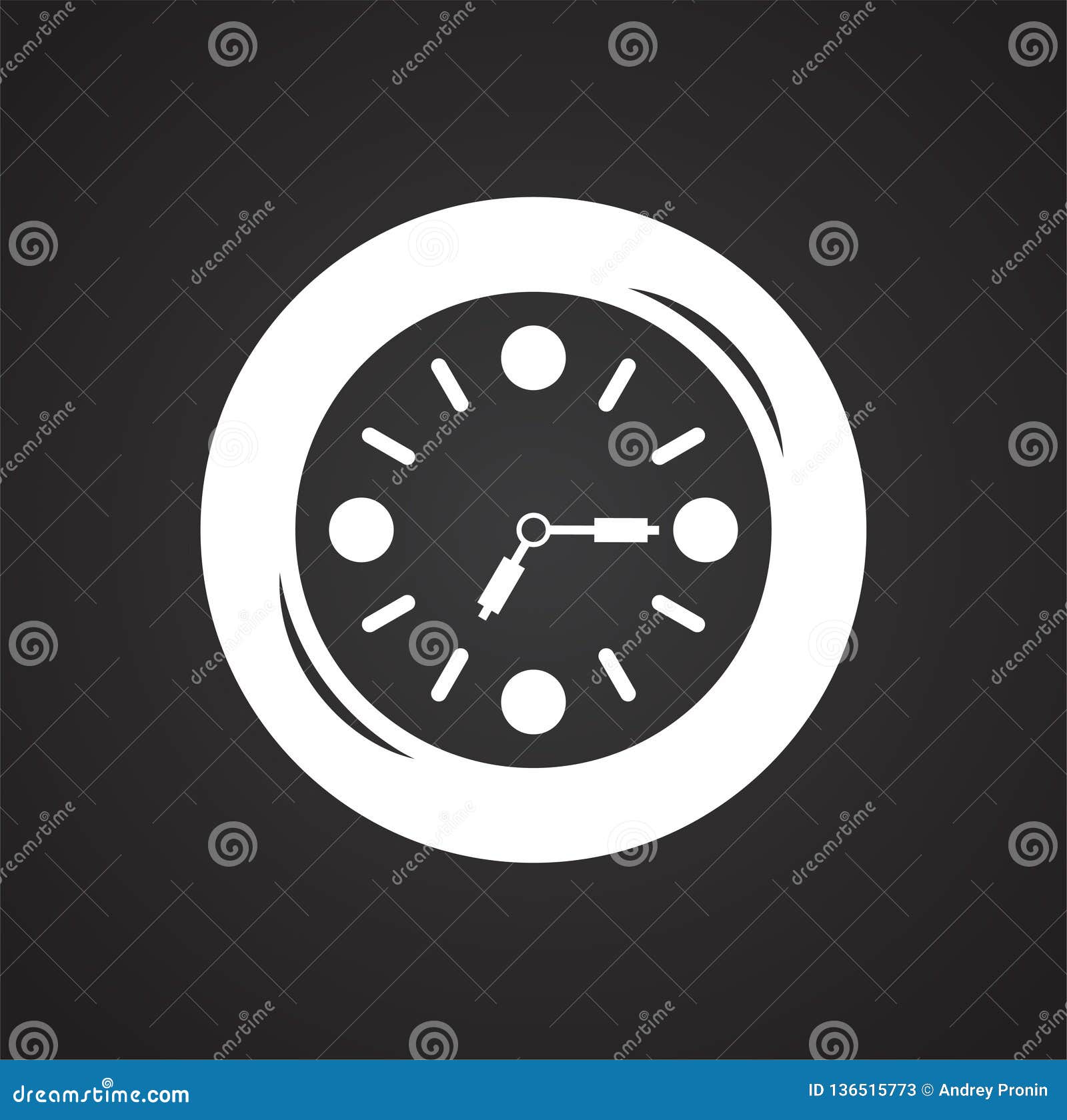 Time Icon on Black Background for Graphic and Web Design, Modern Simple ...