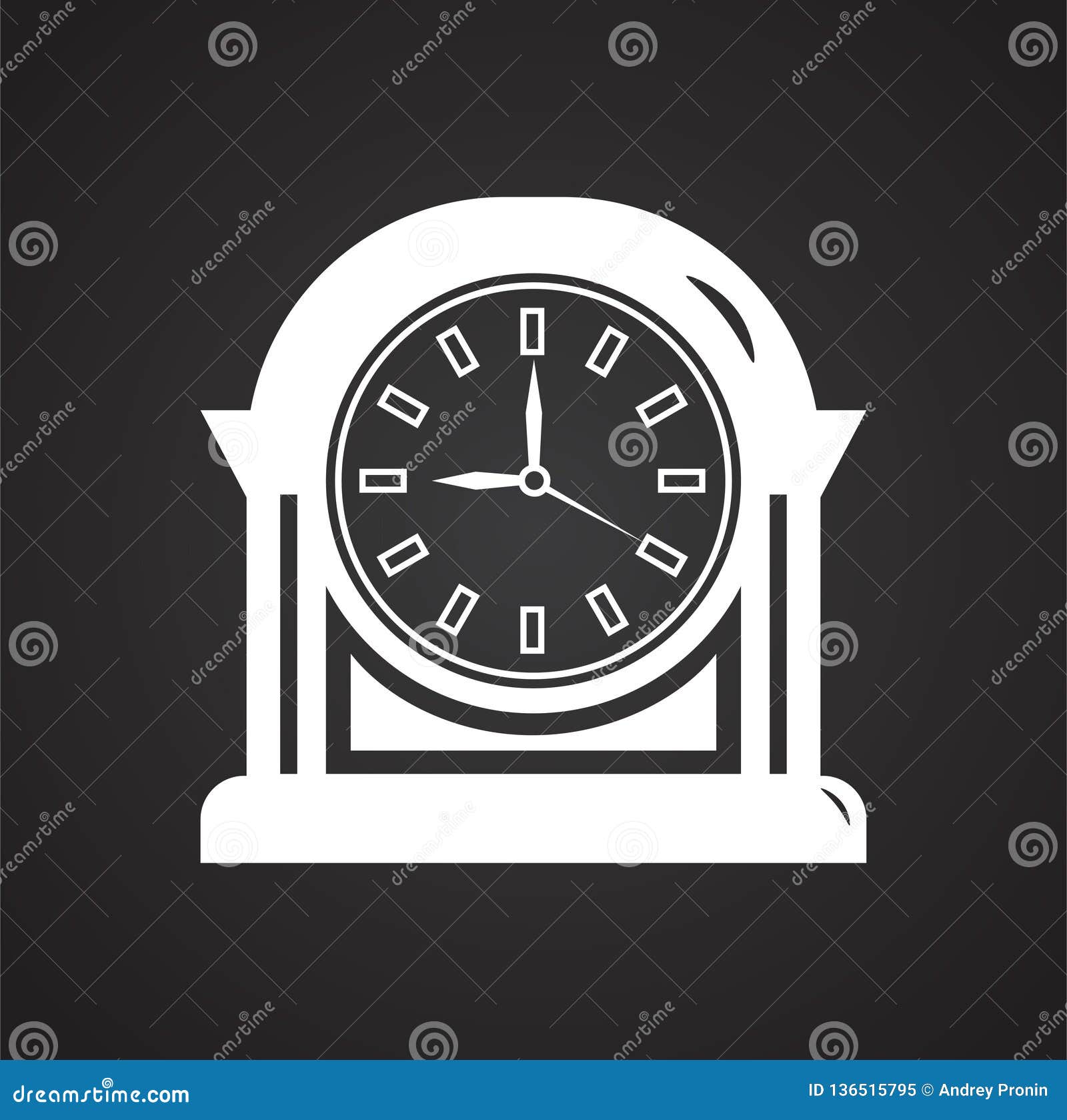 Time Icon on Black Background for Graphic and Web Design, Modern Simple ...