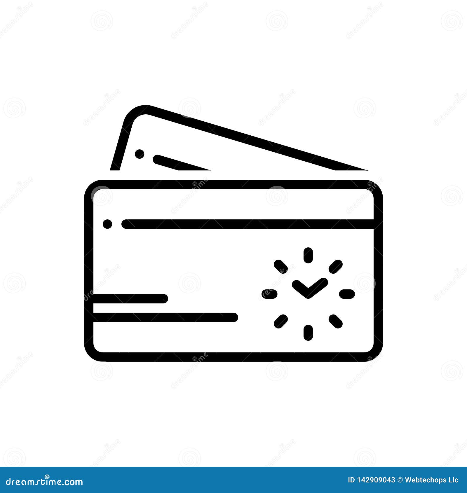 Black Line Icon for Time, Card and Record Stock Vector - Illustration ...