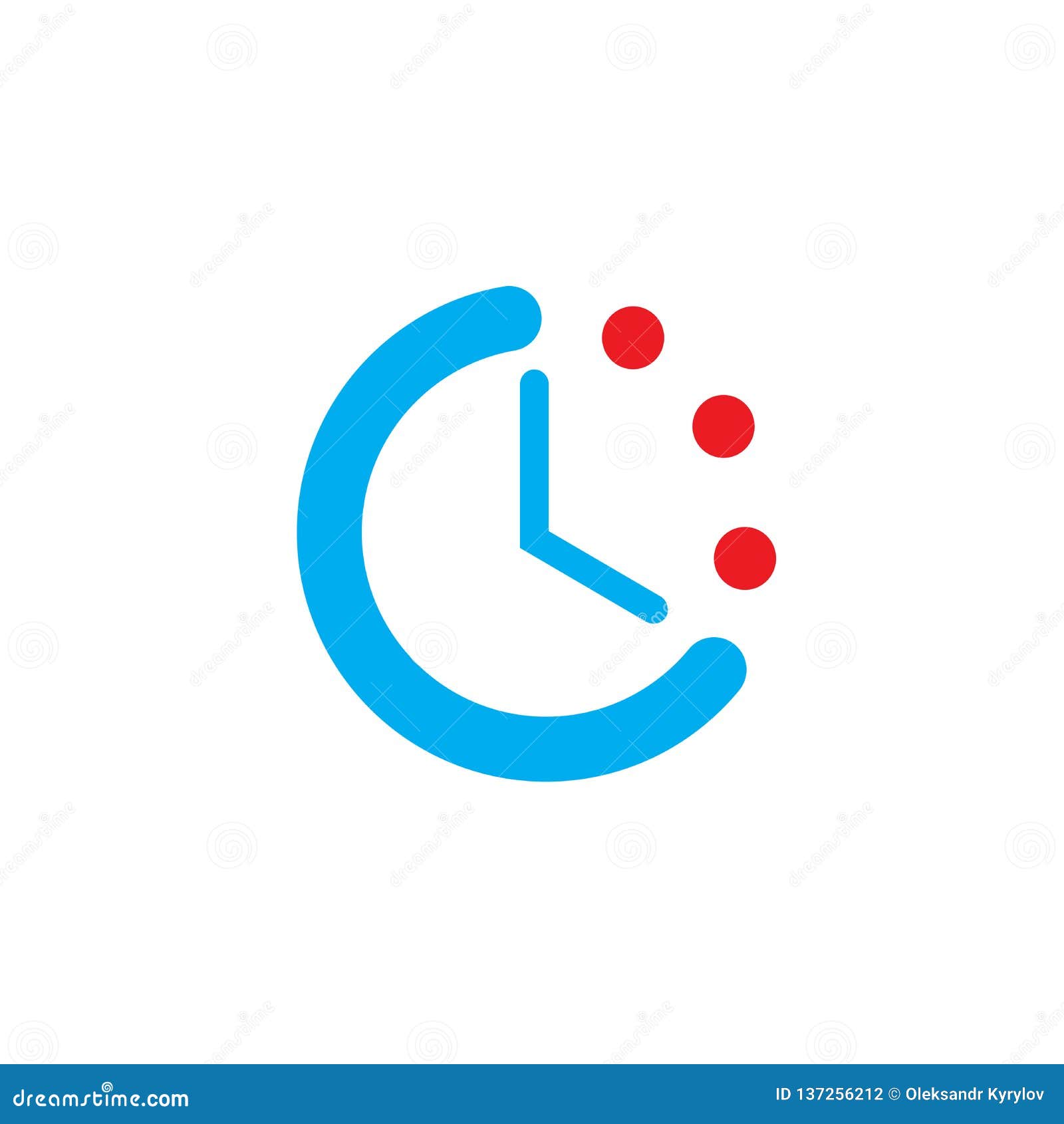 Time Icon,Clock Icon Vector with Dots. Vector Illustration Isolated on ...