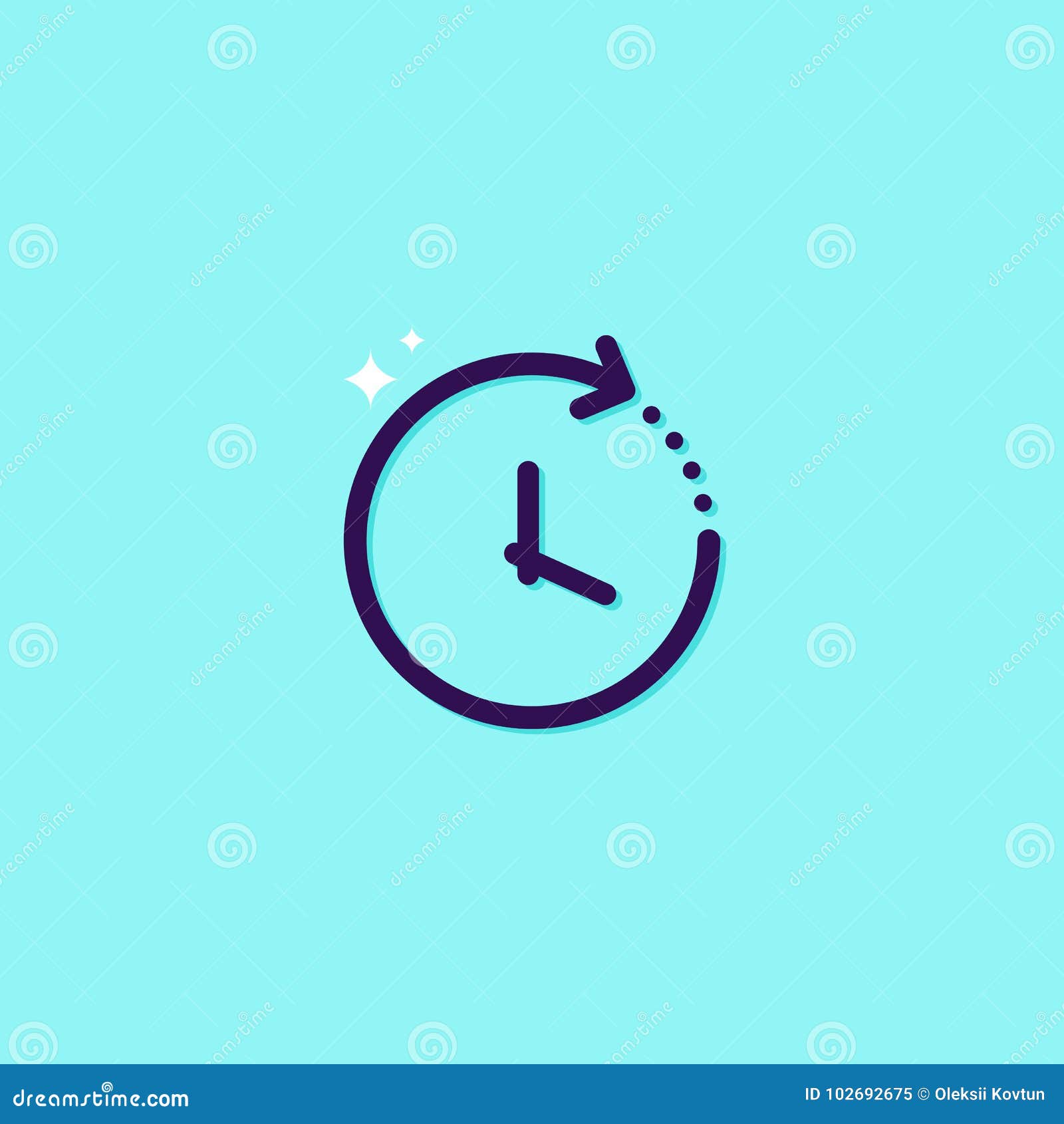 Time Icon. Clock Icon, Violet Stroke. Vector . Stock Illustration ...